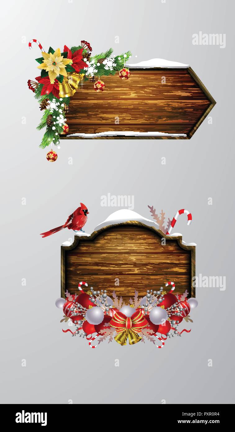 Vector wooden christmas board Stock Vector Image & Art - Alamy