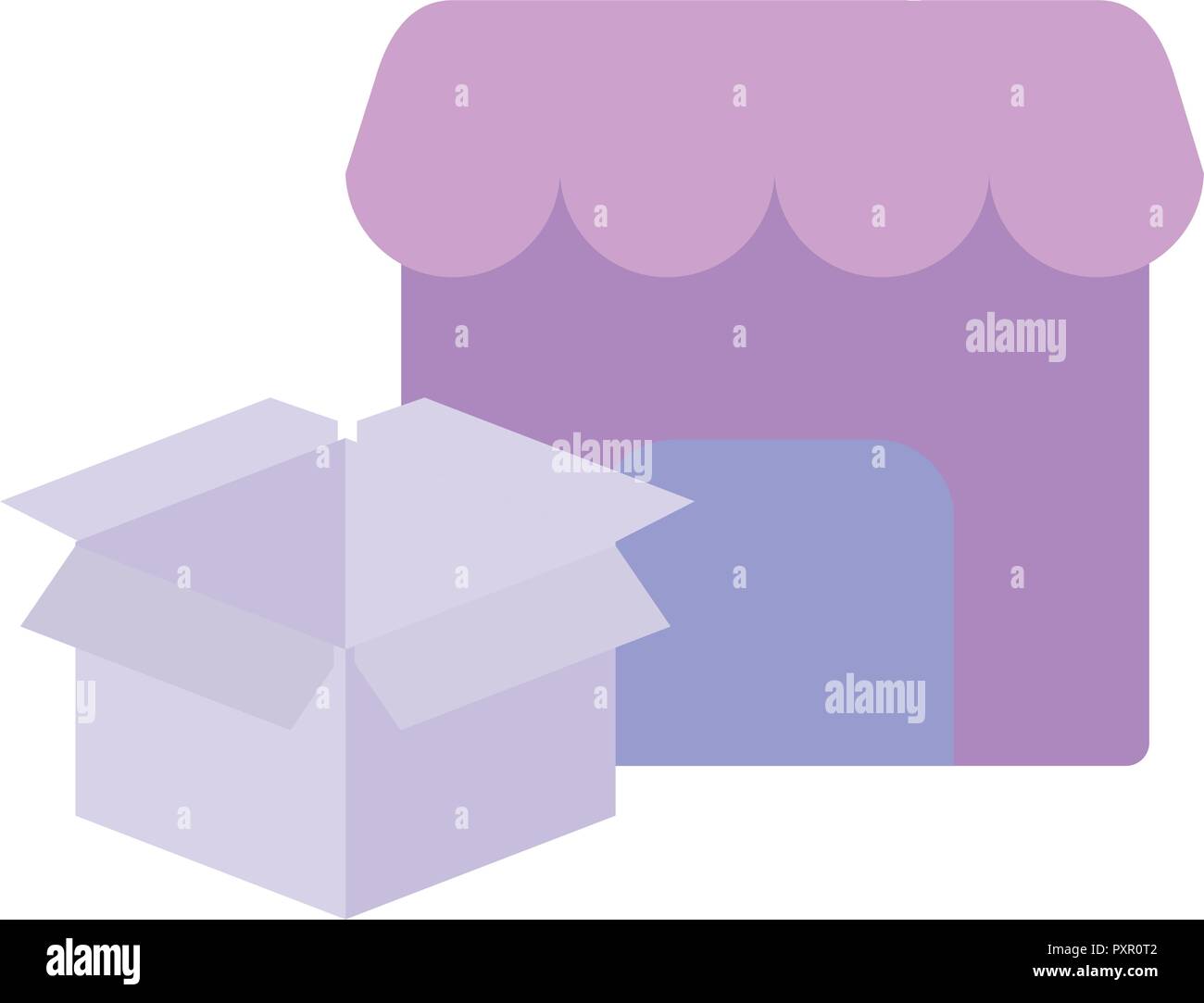 box and store icon over white background, vector illustration Stock ...