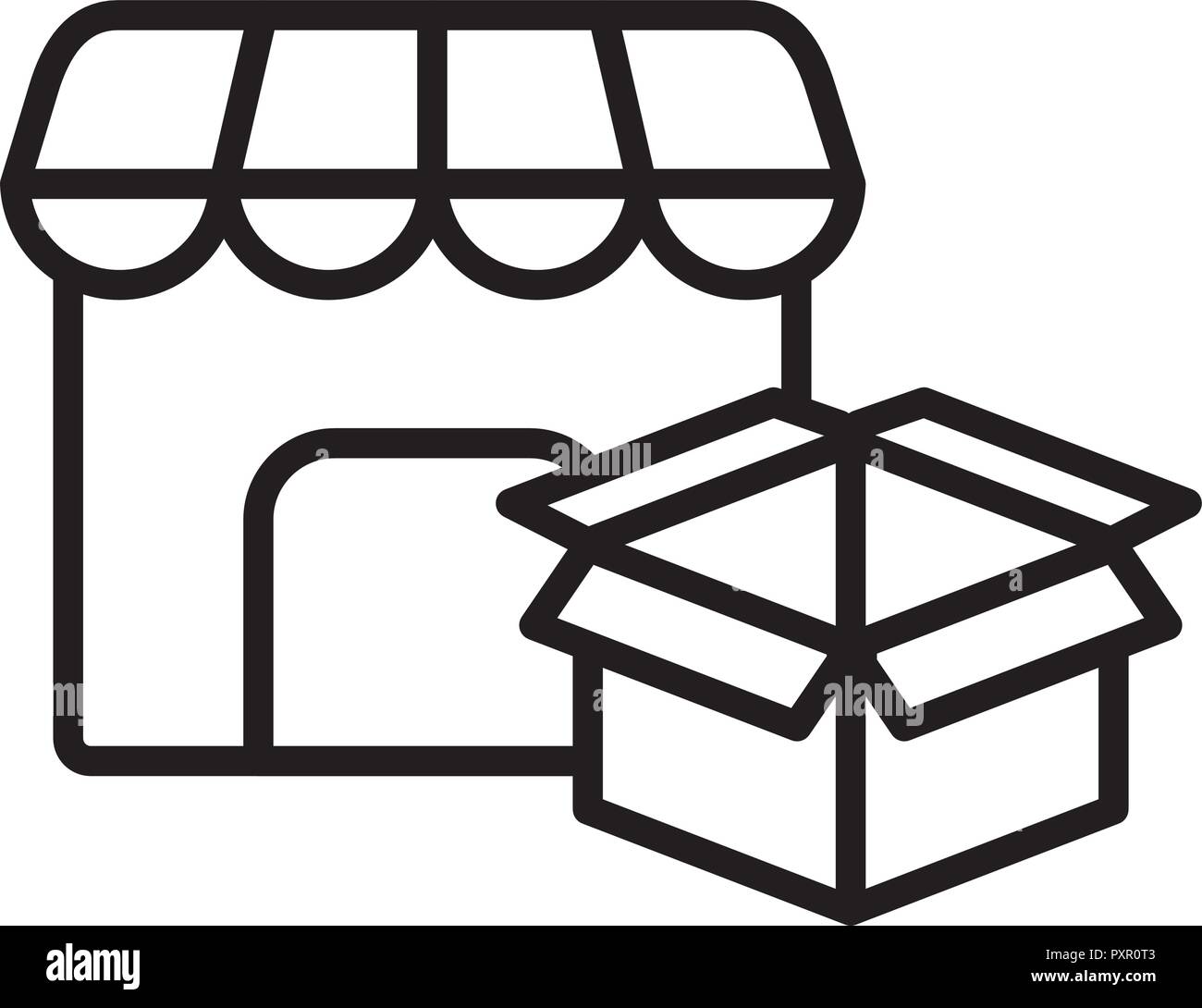 store and box over white background, vector illustration Stock Vector ...