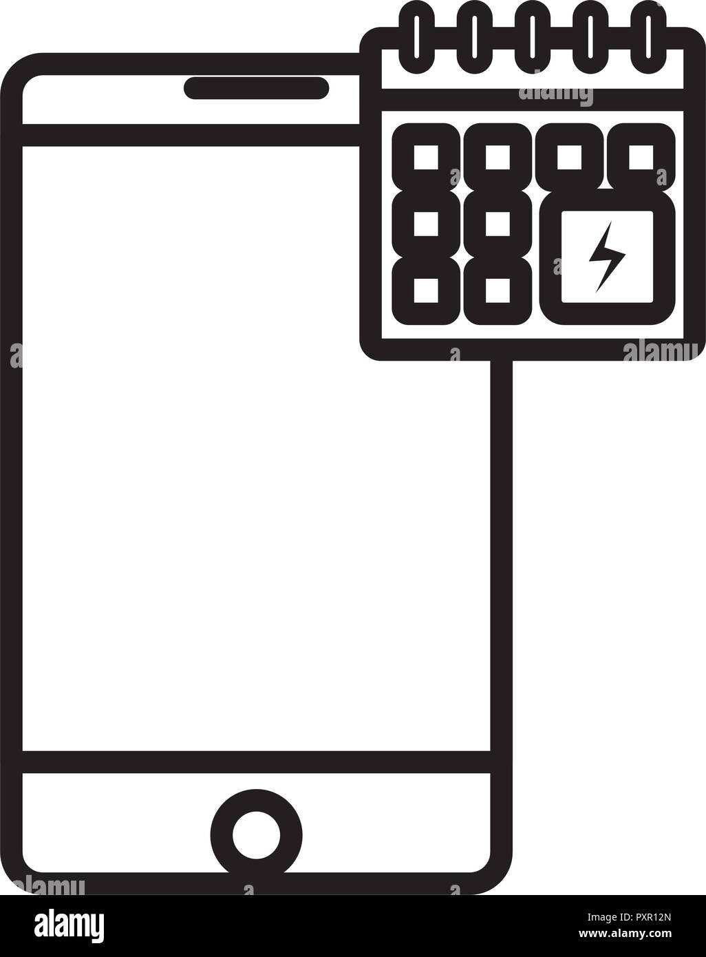 cellphone and calendar over white background, vector illustration Stock ...