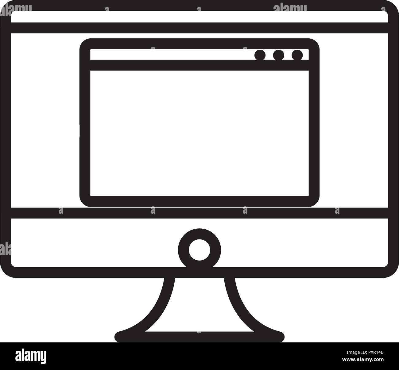 computer with web interface icon over white background, vector ...