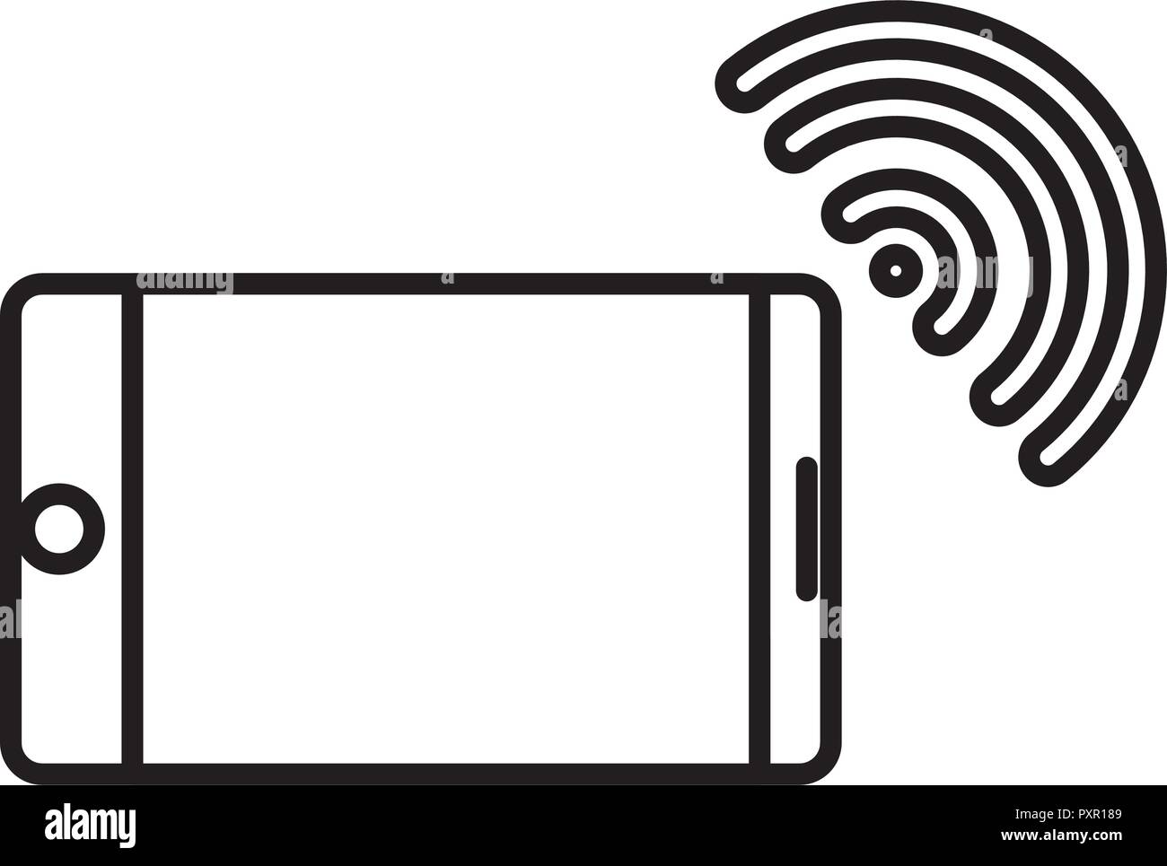 cellphone and wireless over white background, vector illustration Stock ...