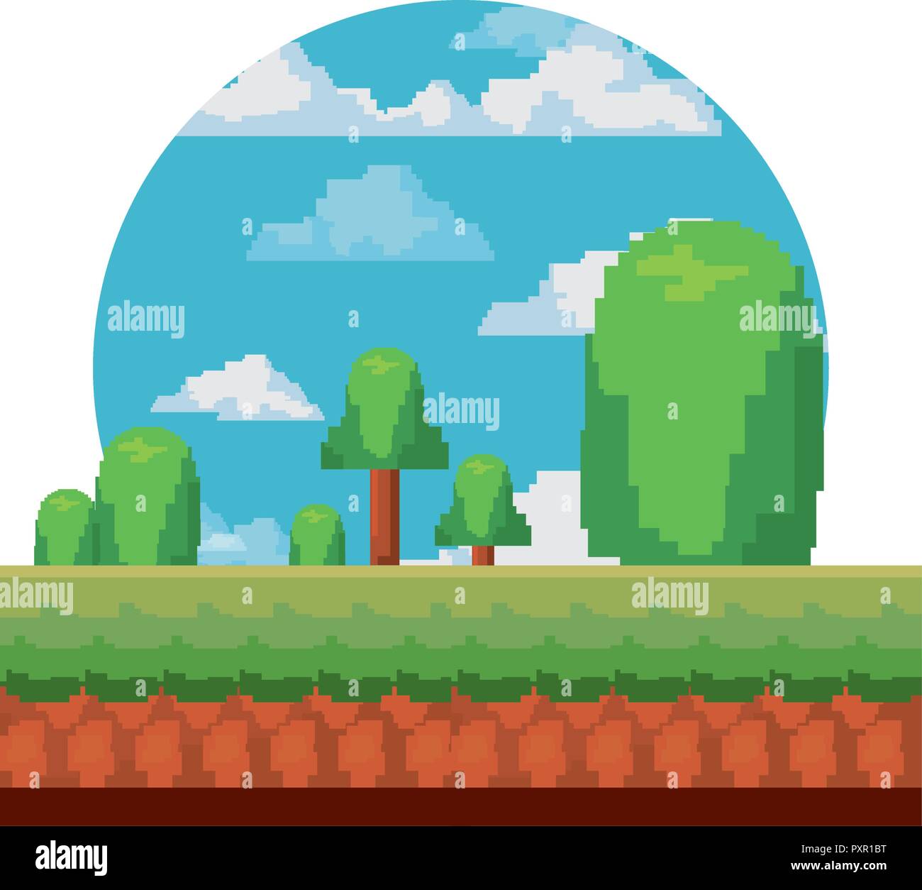 landscape panorama level video game vector illustration Stock Vector ...
