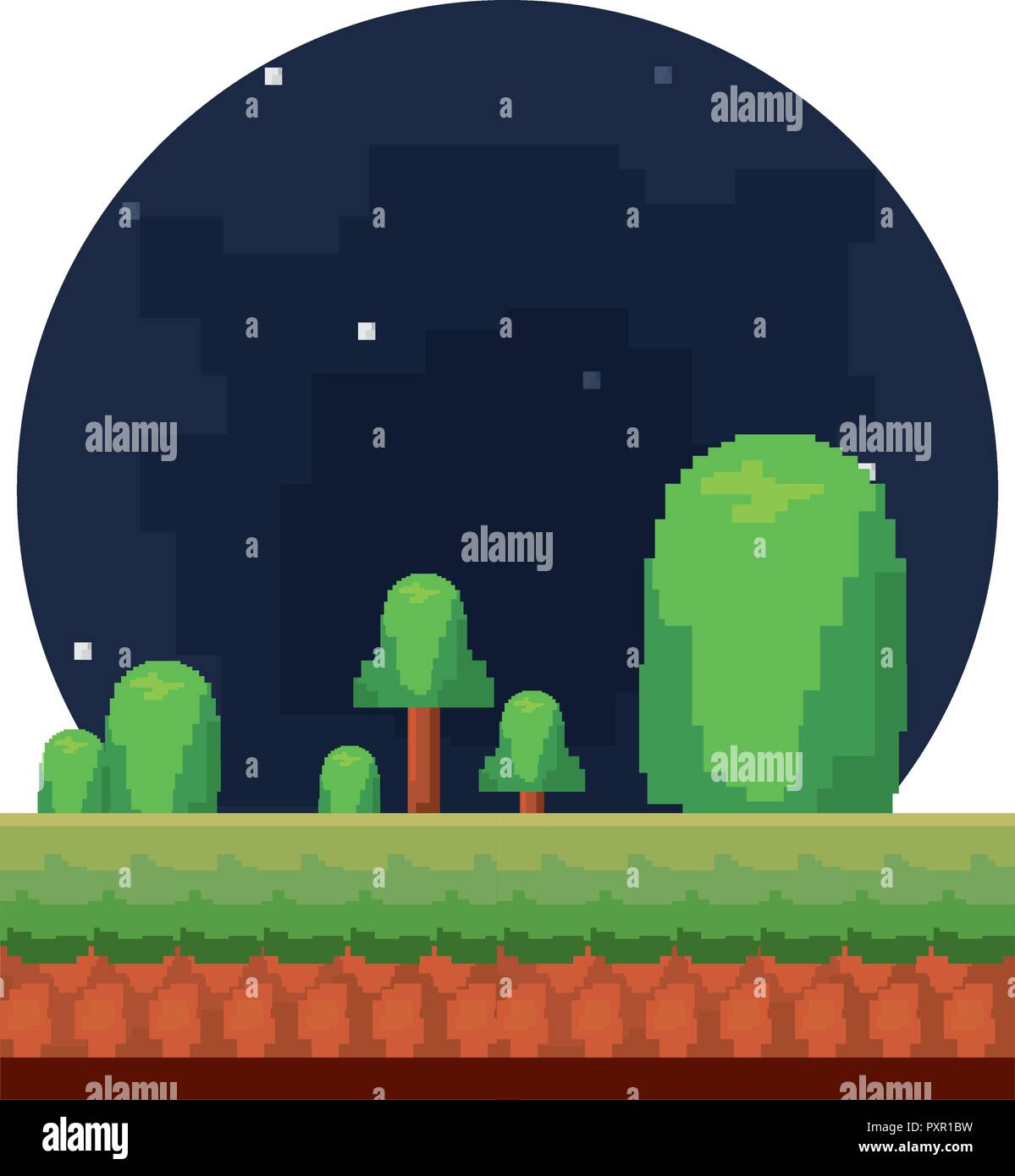 landscape panorama level video game vector illustration Stock Vector ...