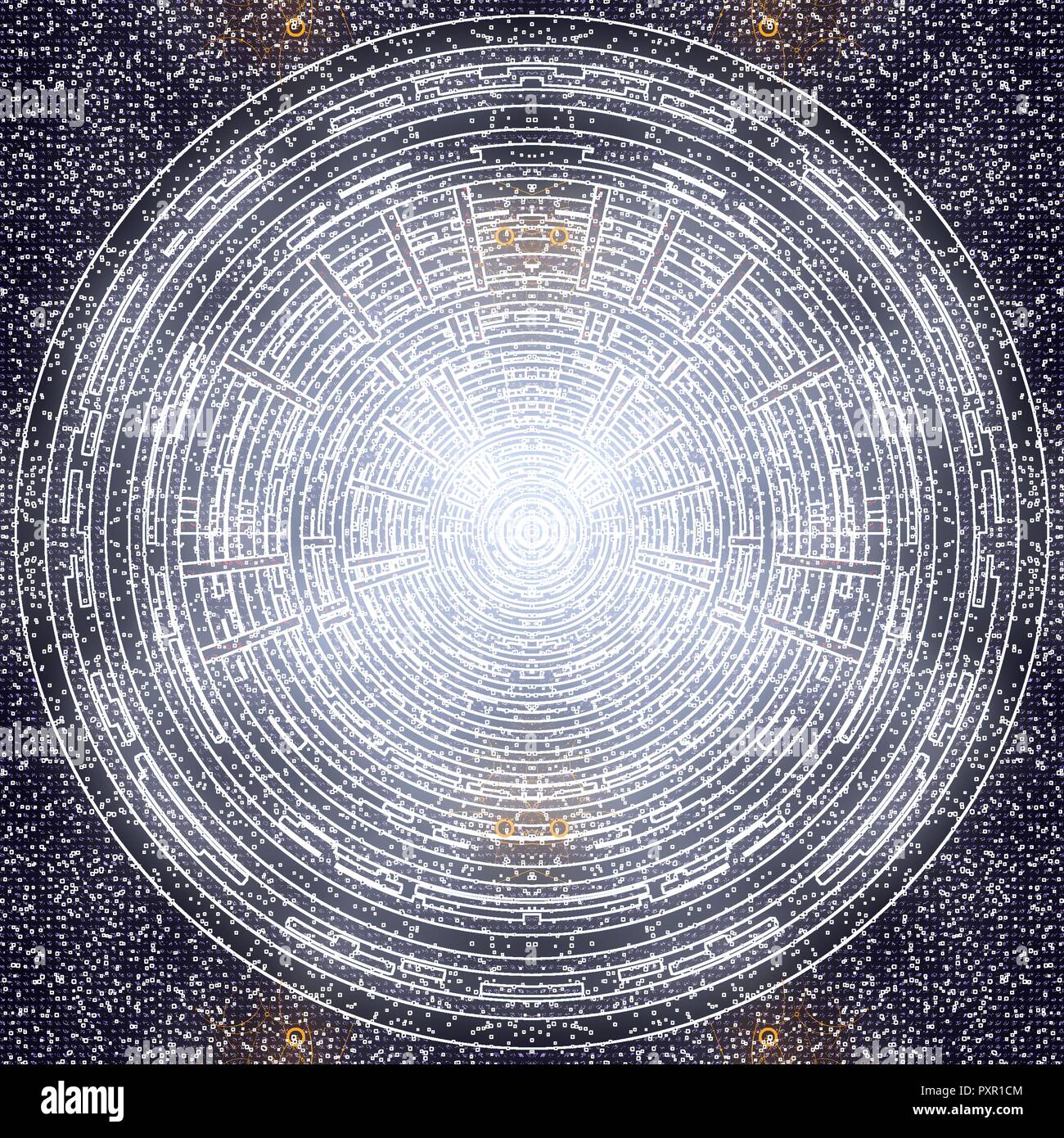 A colorful and vivid image with abstract Sacred Geometry. A psychedelic ...