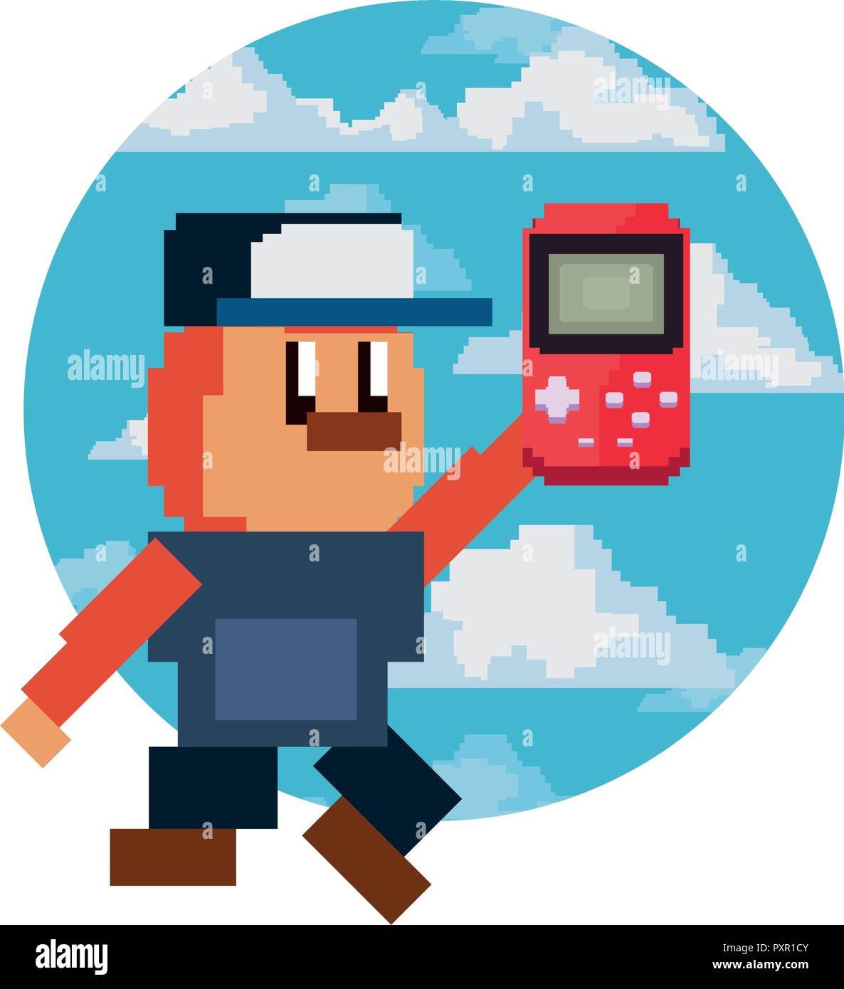 character with gamepad video game vector illustration Stock Vector ...