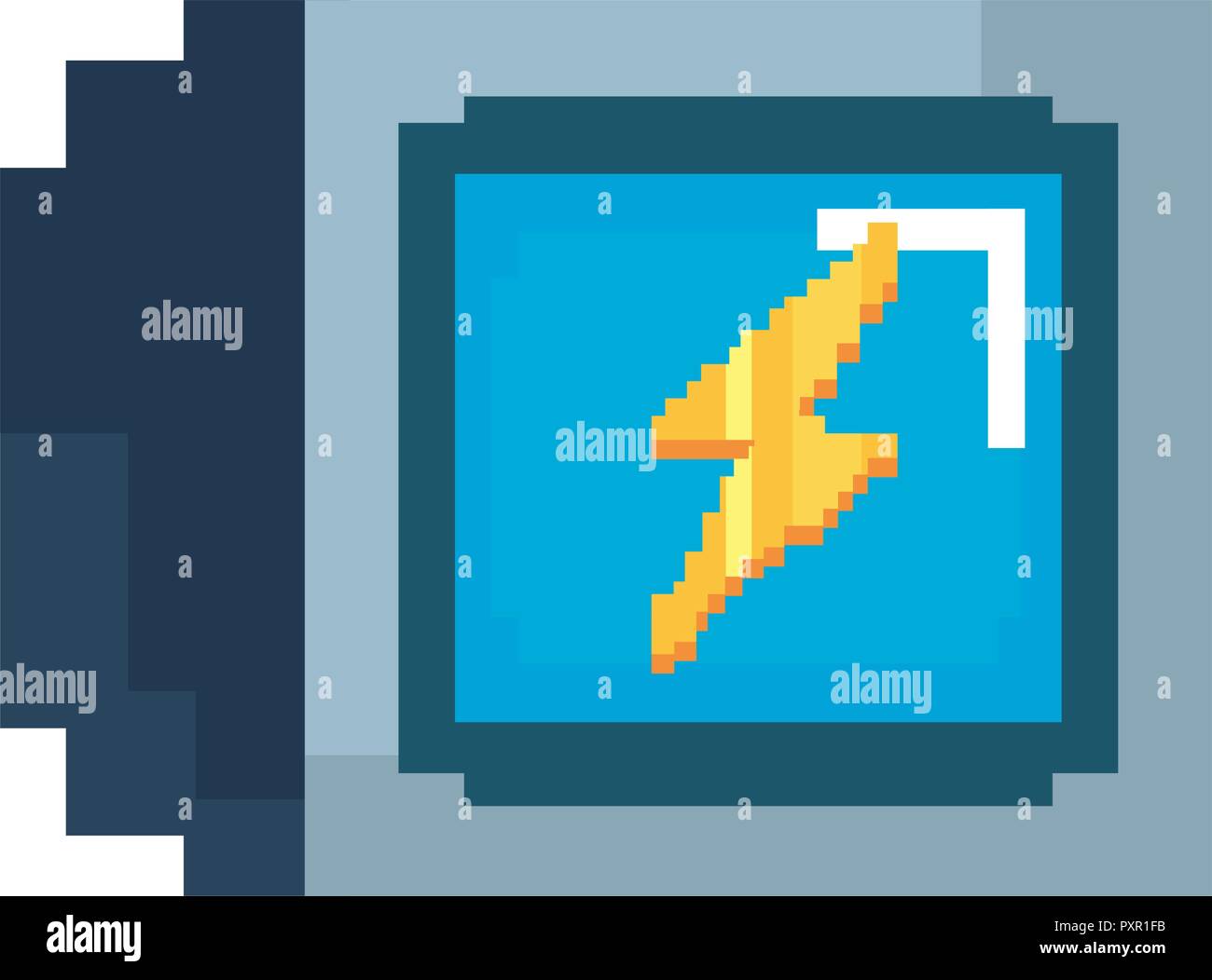 screen thunderbolt pixelated video game vector illustration Stock ...