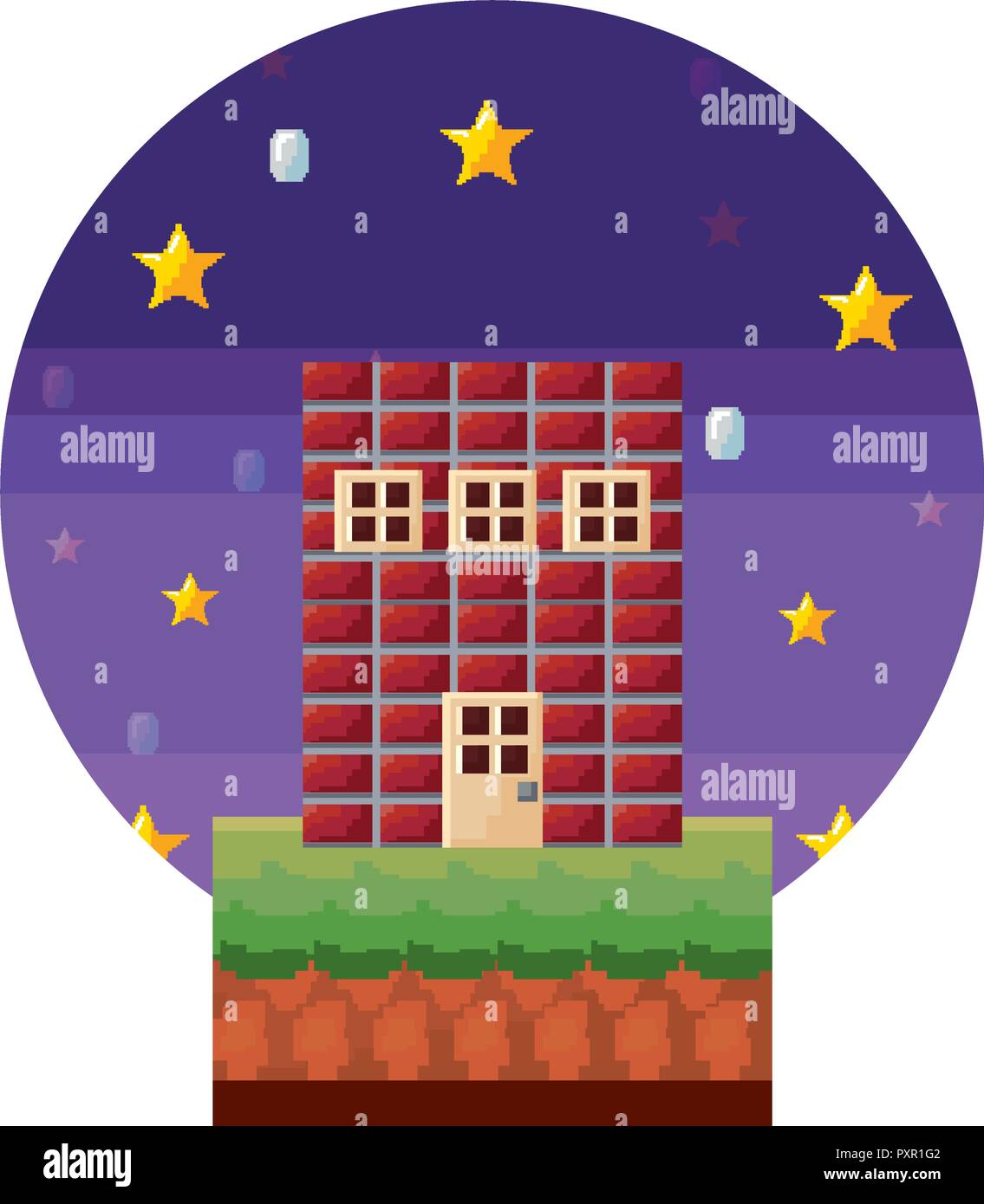 brick building level video game vector illustration Stock Vector Image ...