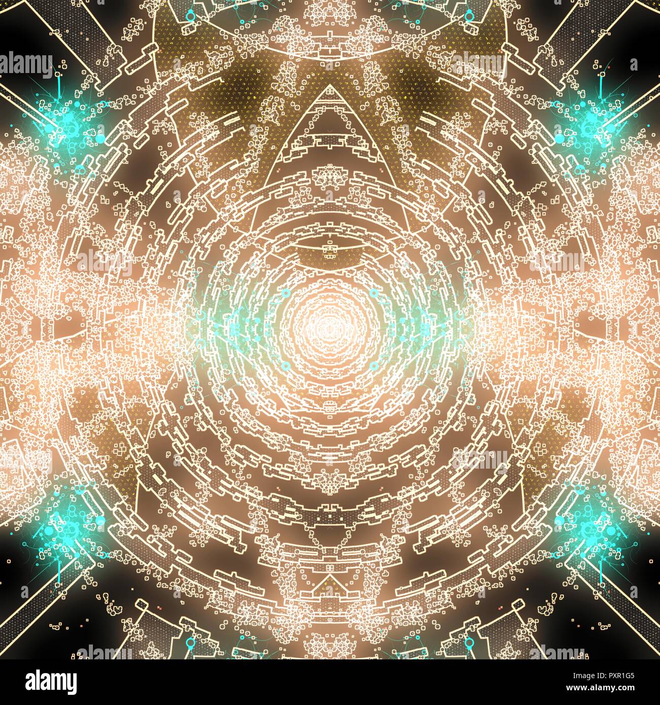 A colorful and vivid image with abstract Sacred Geometry. A psychedelic ...