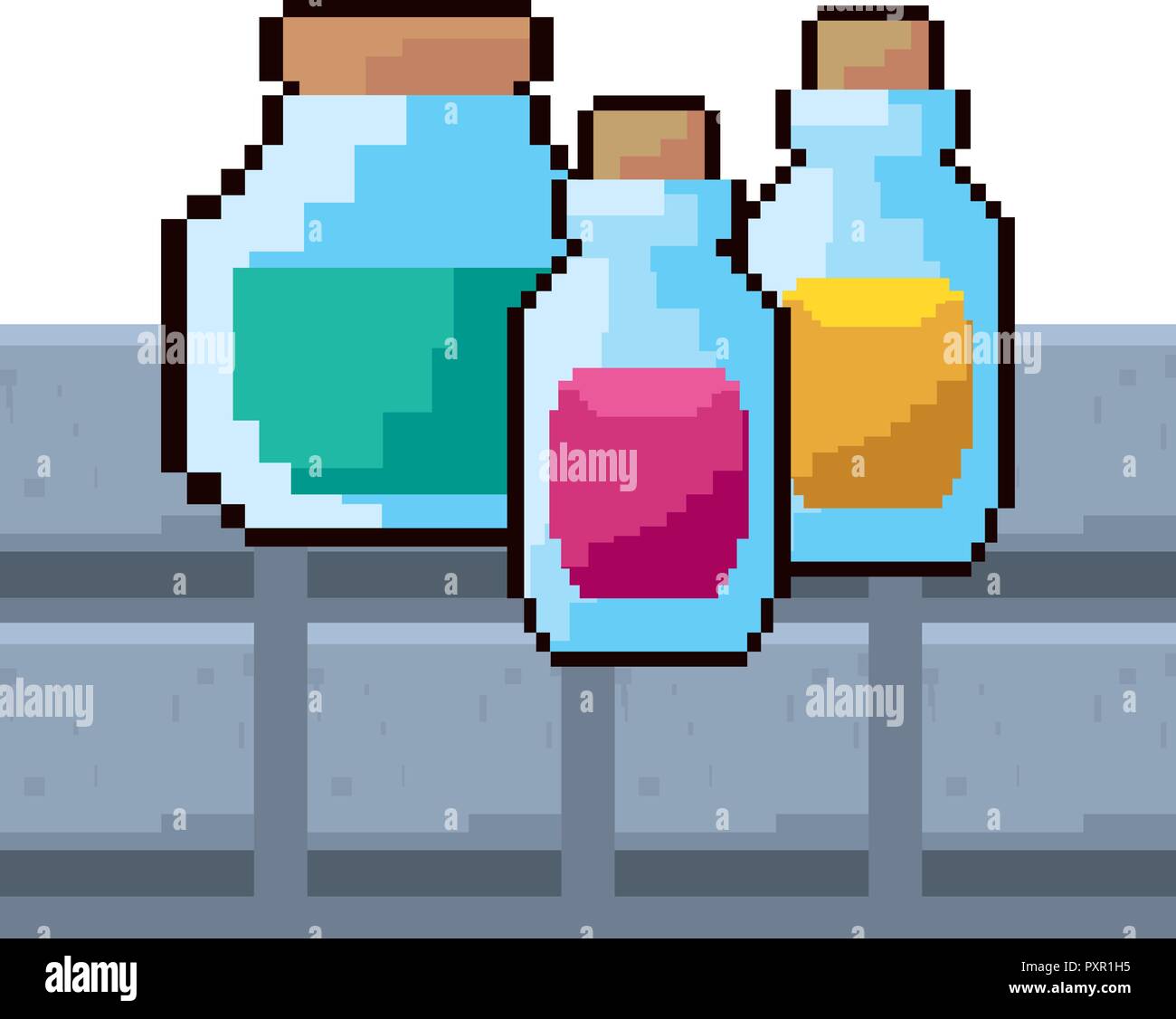 bottles potion level video game vector illustration Stock Vector Image ...