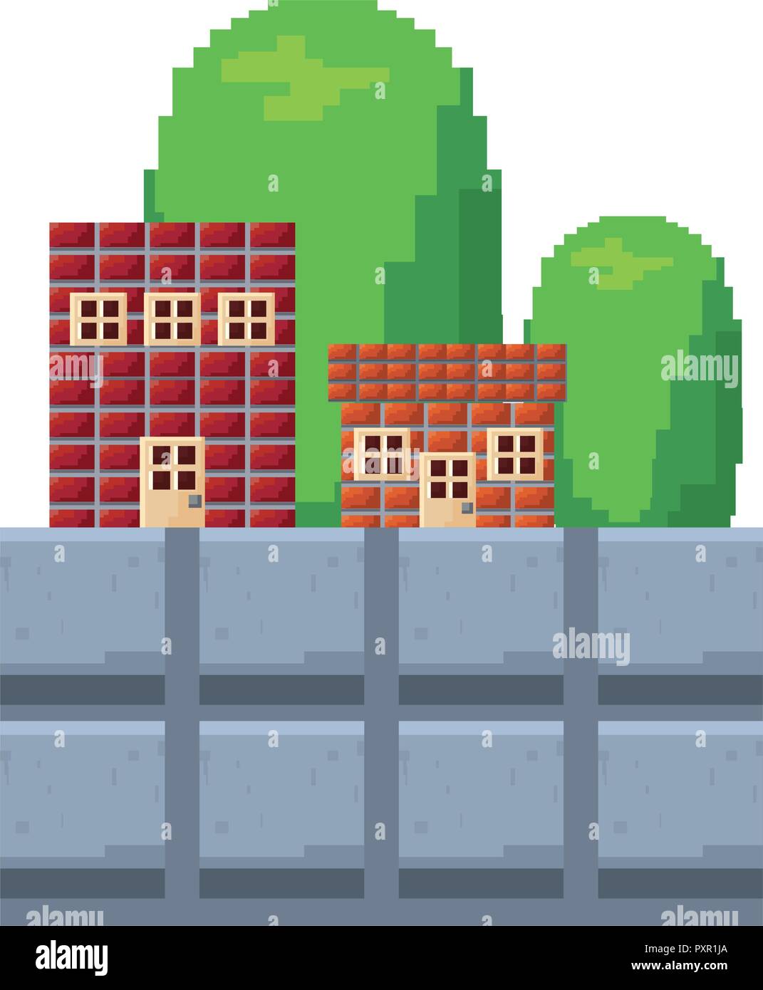 building brick level video game vector illustration Stock Vector Image ...