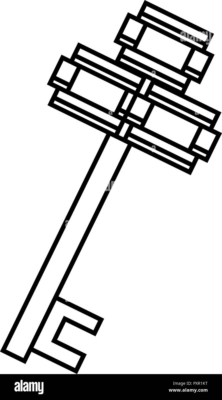 pixel video game gold key vector illustration Stock Vector Image & Art ...