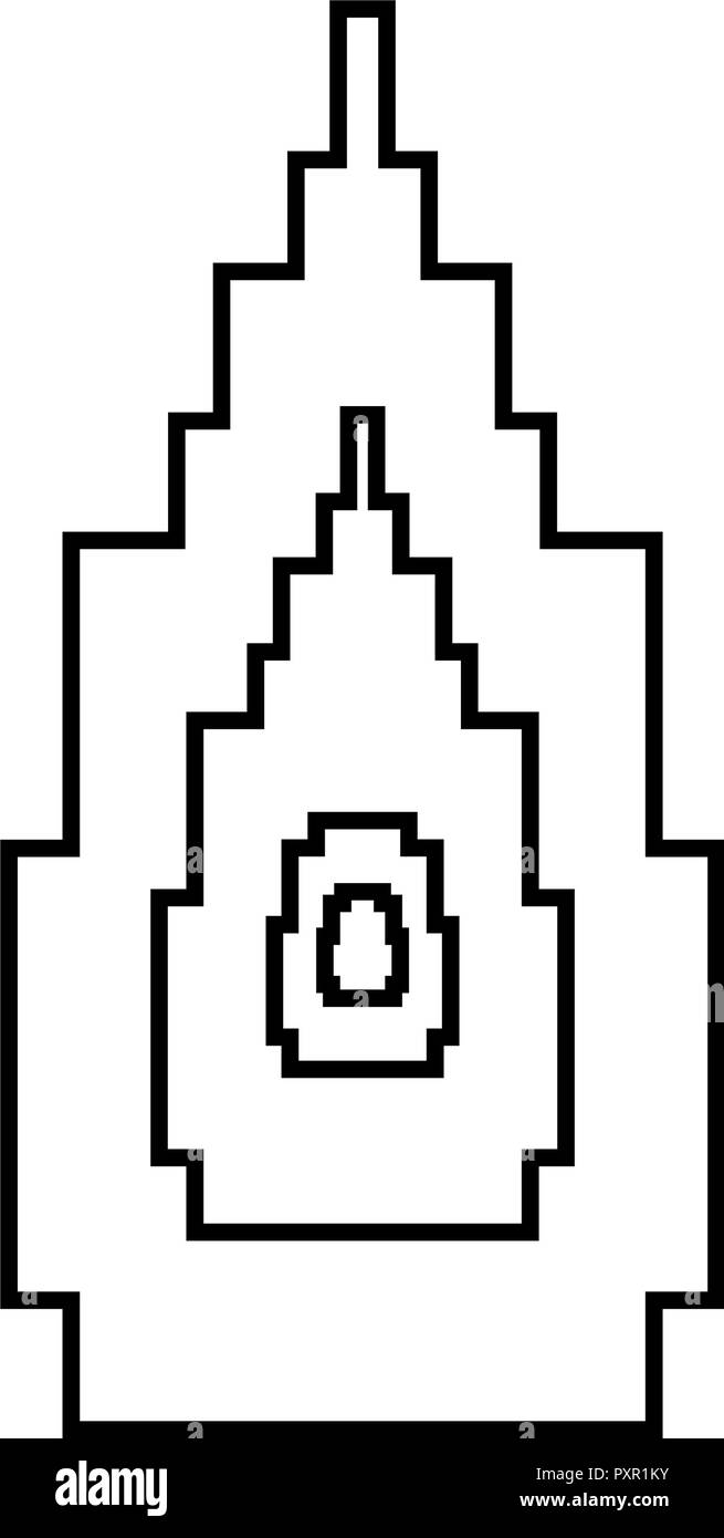 pixel video game flame fire vector illustration Stock Vector Image ...