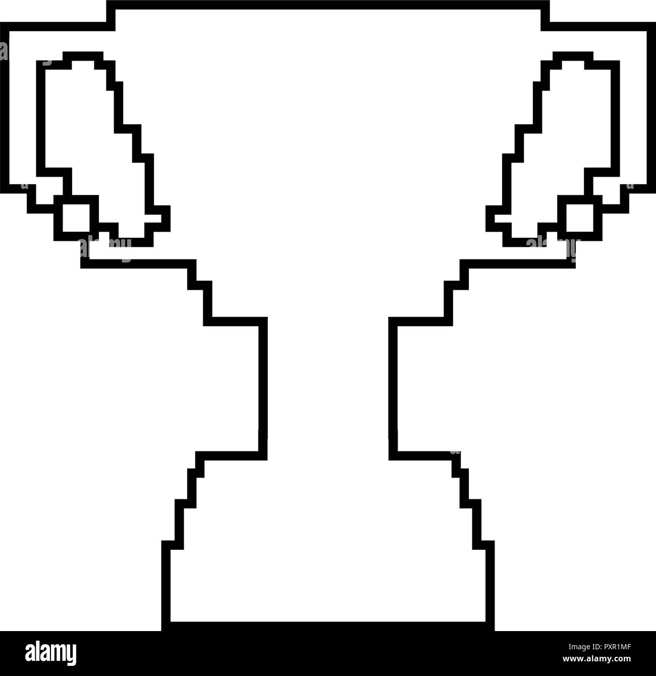 pixel video game trophy win vector illustration Stock Vector Image ...