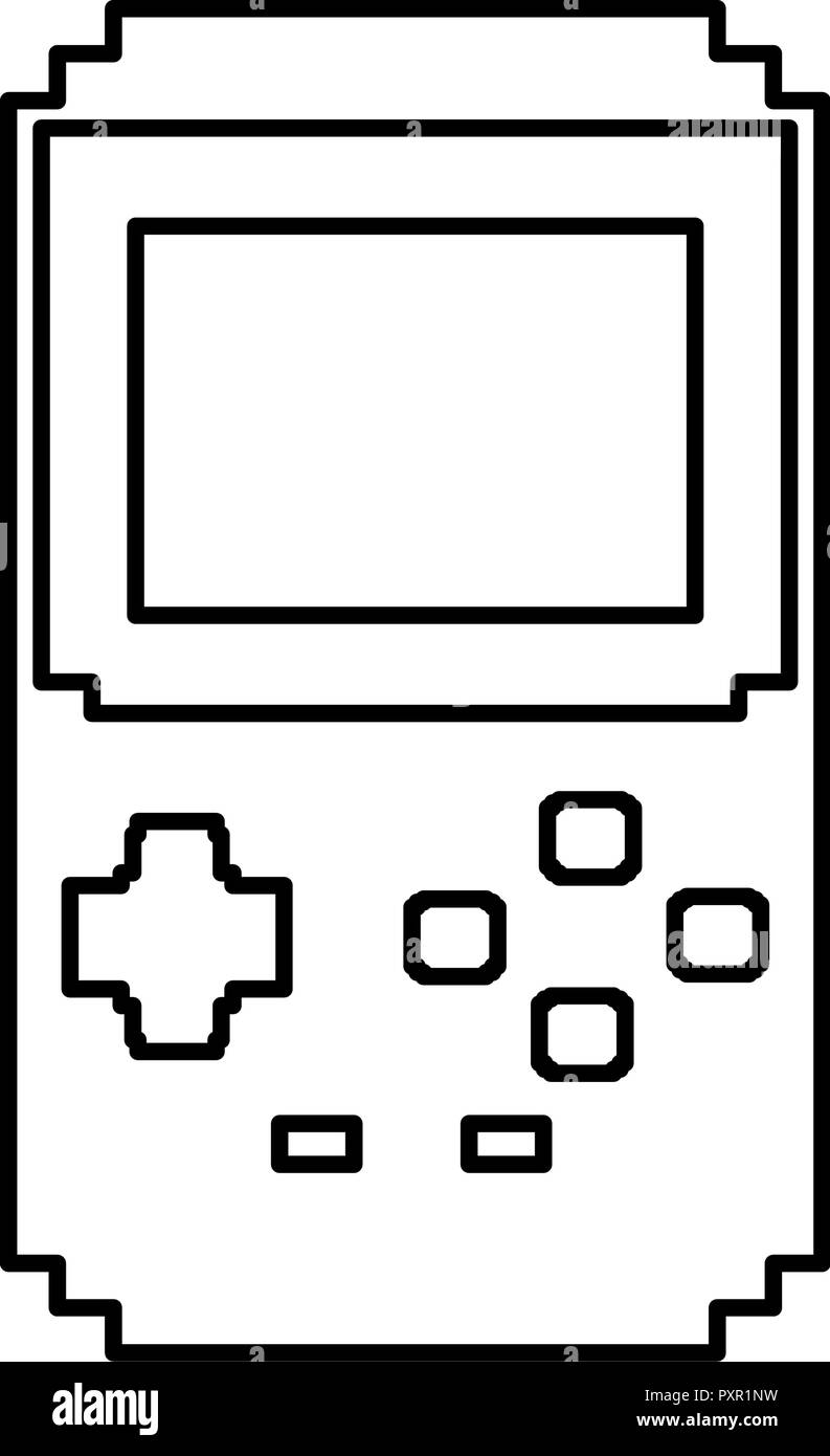 pixel video game portable console vector illustration Stock Vector ...