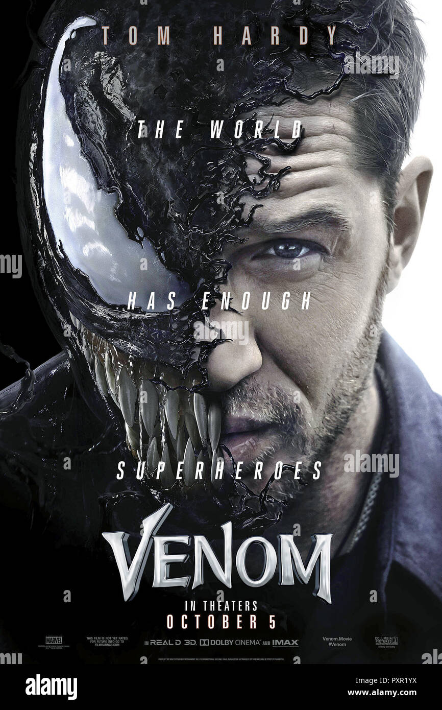 VENOM, US advance poster, Tom Hardy, 2018. © Columbia / courtesy ...