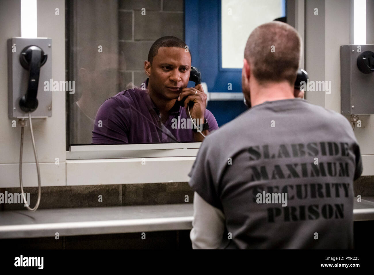 ARROW, from left: David Ramsey, Stephen Amell, 'Inmate #4587', (Season ...