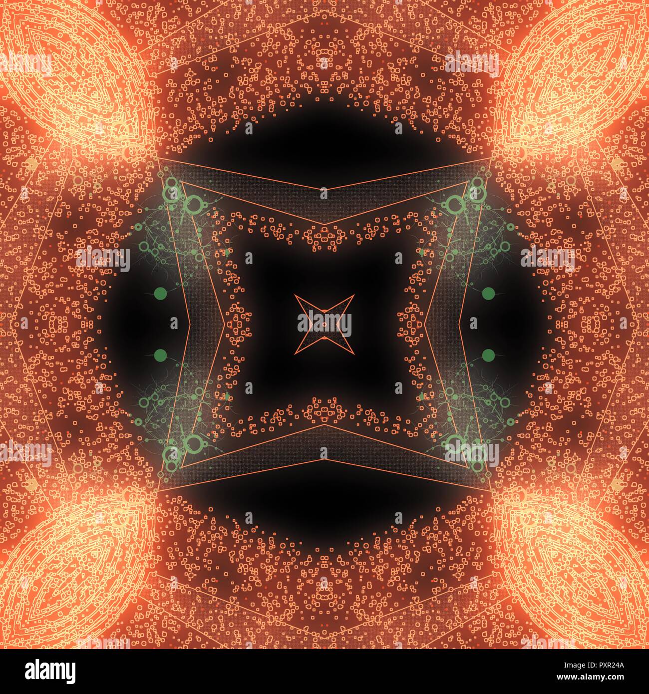 A colorful and vivid image with abstract Sacred Geometry. A psychedelic ...