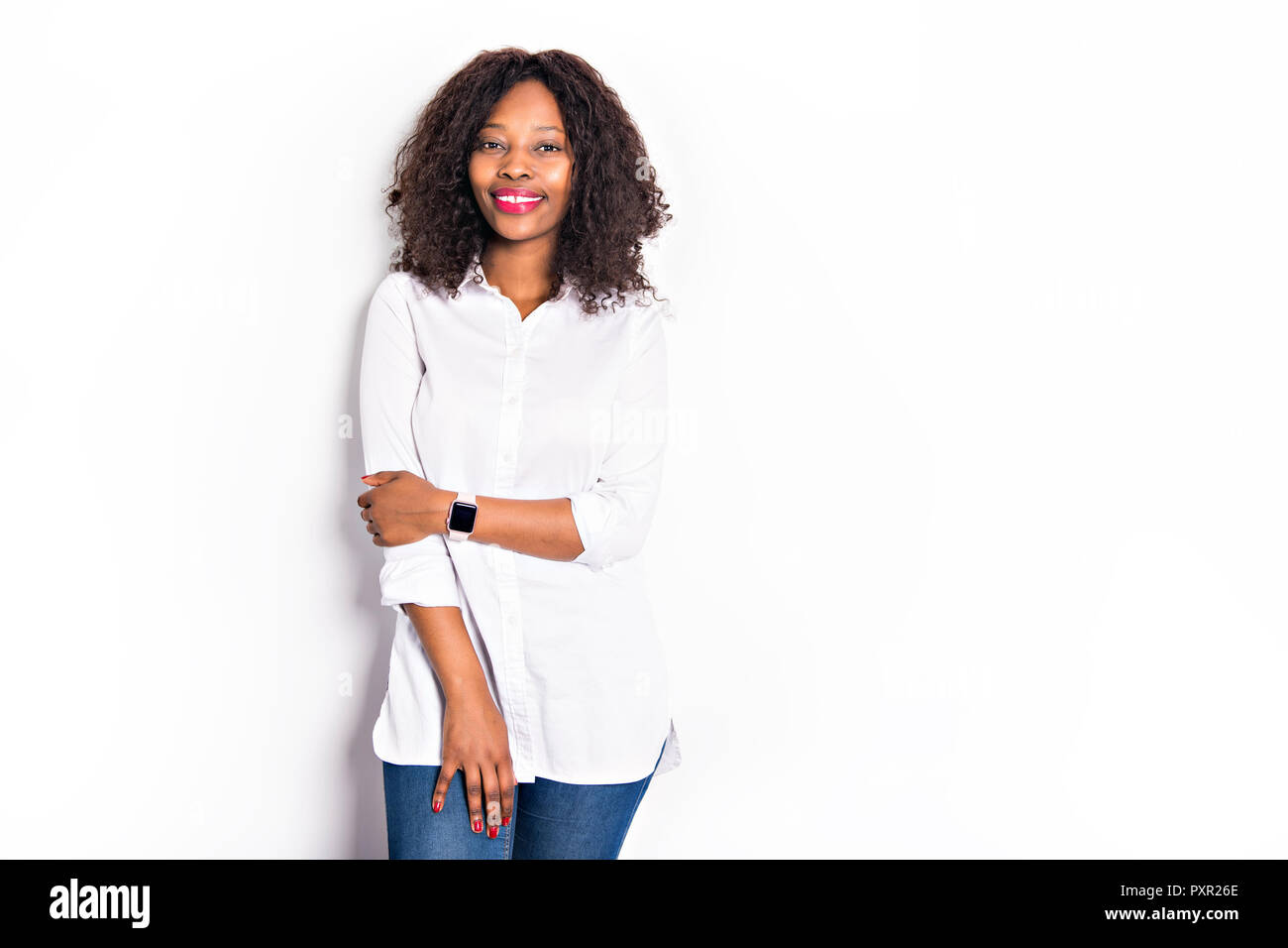 Portrait young cheerful afro american Cut Out Stock Images & Pictures ...