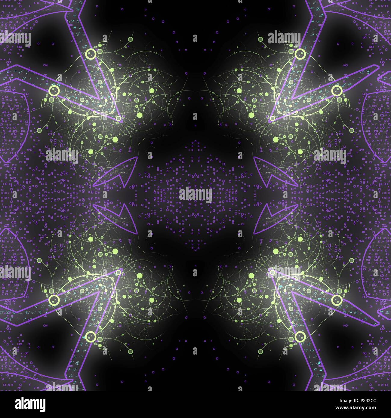 A colorful and vivid image with abstract Sacred Geometry. A psychedelic ...