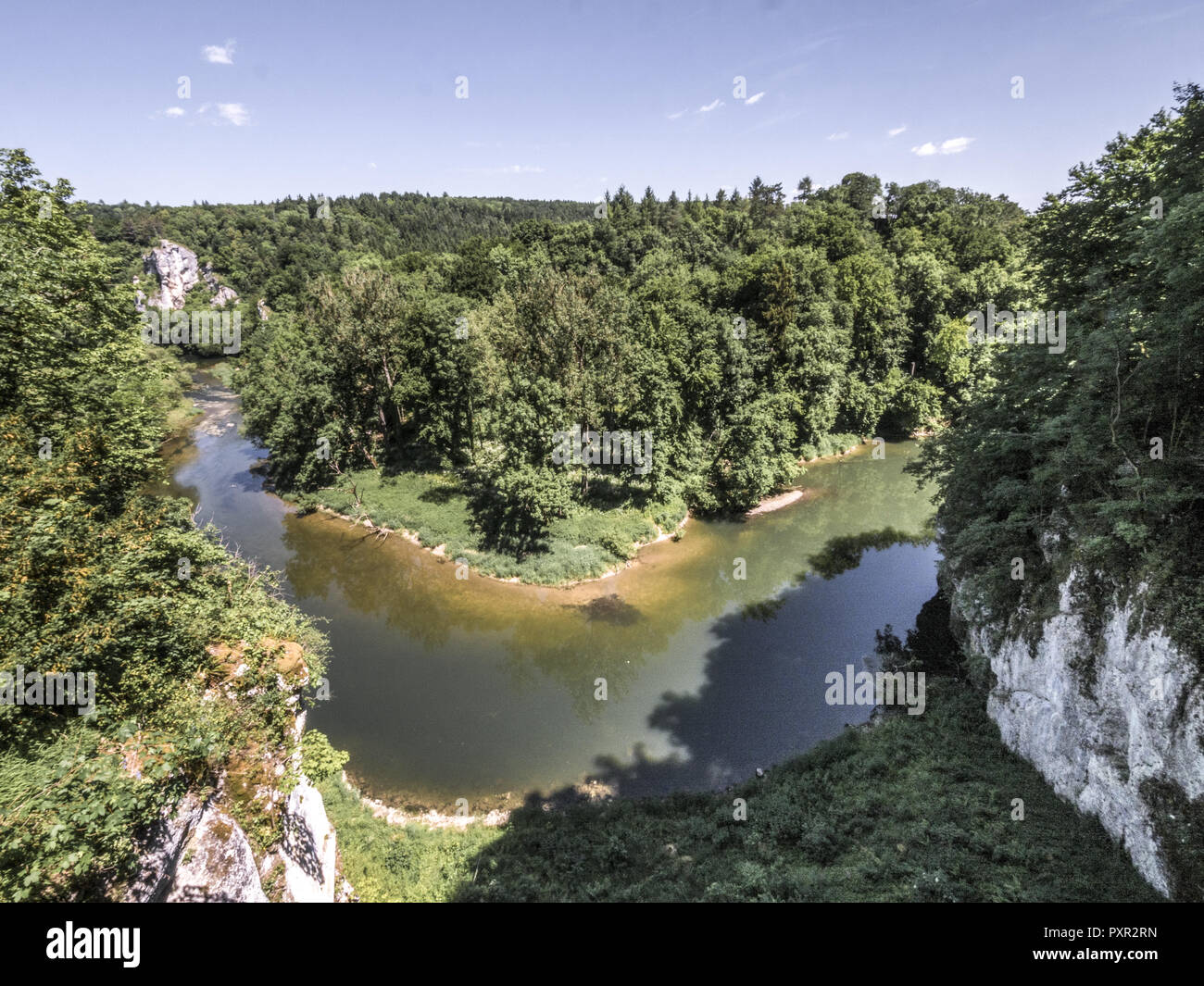 Danube River near Inzigkofen on Upper Danube Valley, Swabian Alb, Baden ...