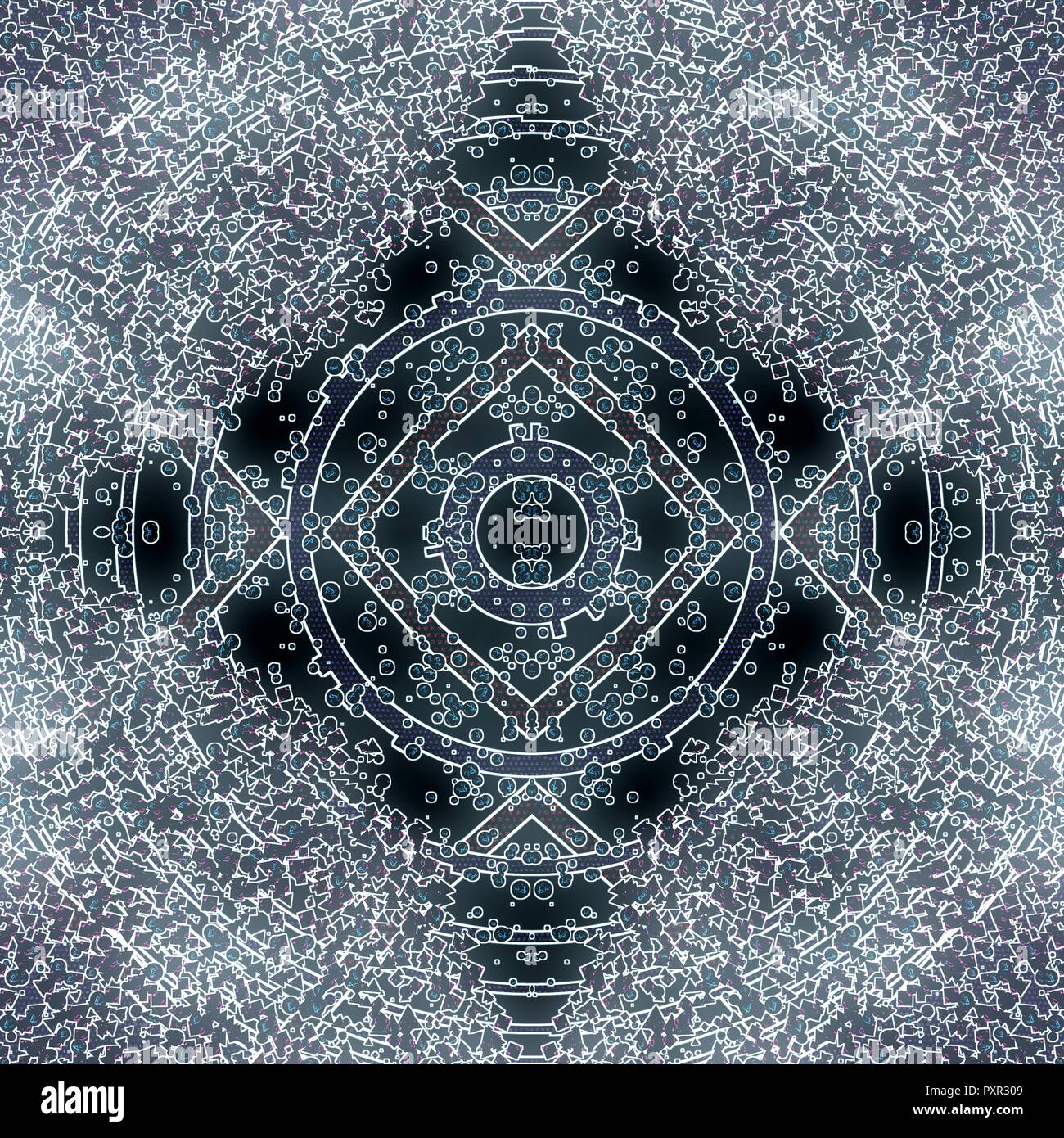 A colorful and vivid image with abstract Sacred Geometry. A psychedelic ...