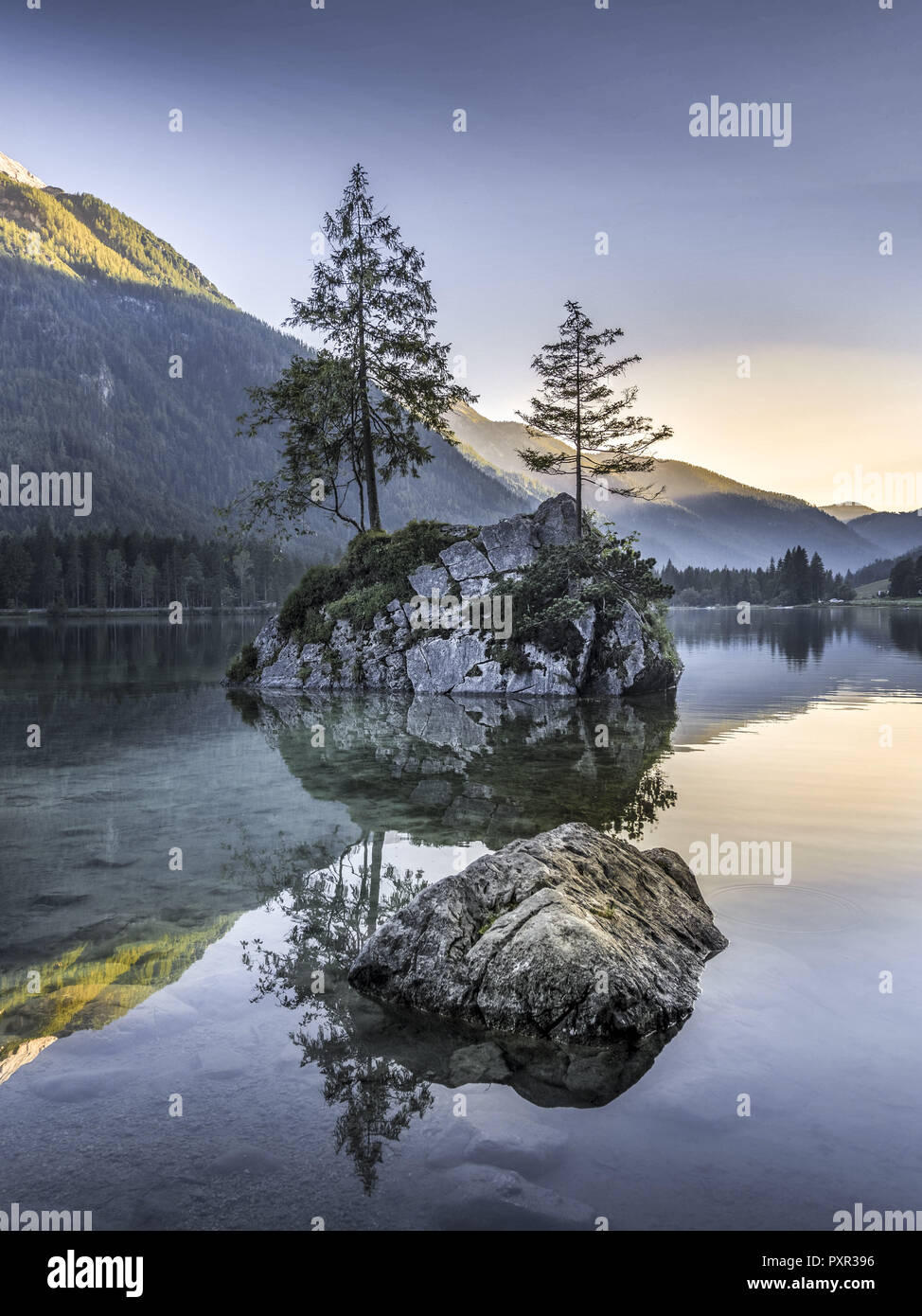Hintersee Lake in the Berchtesgaden National Park, Bavaria Stock Photo ...