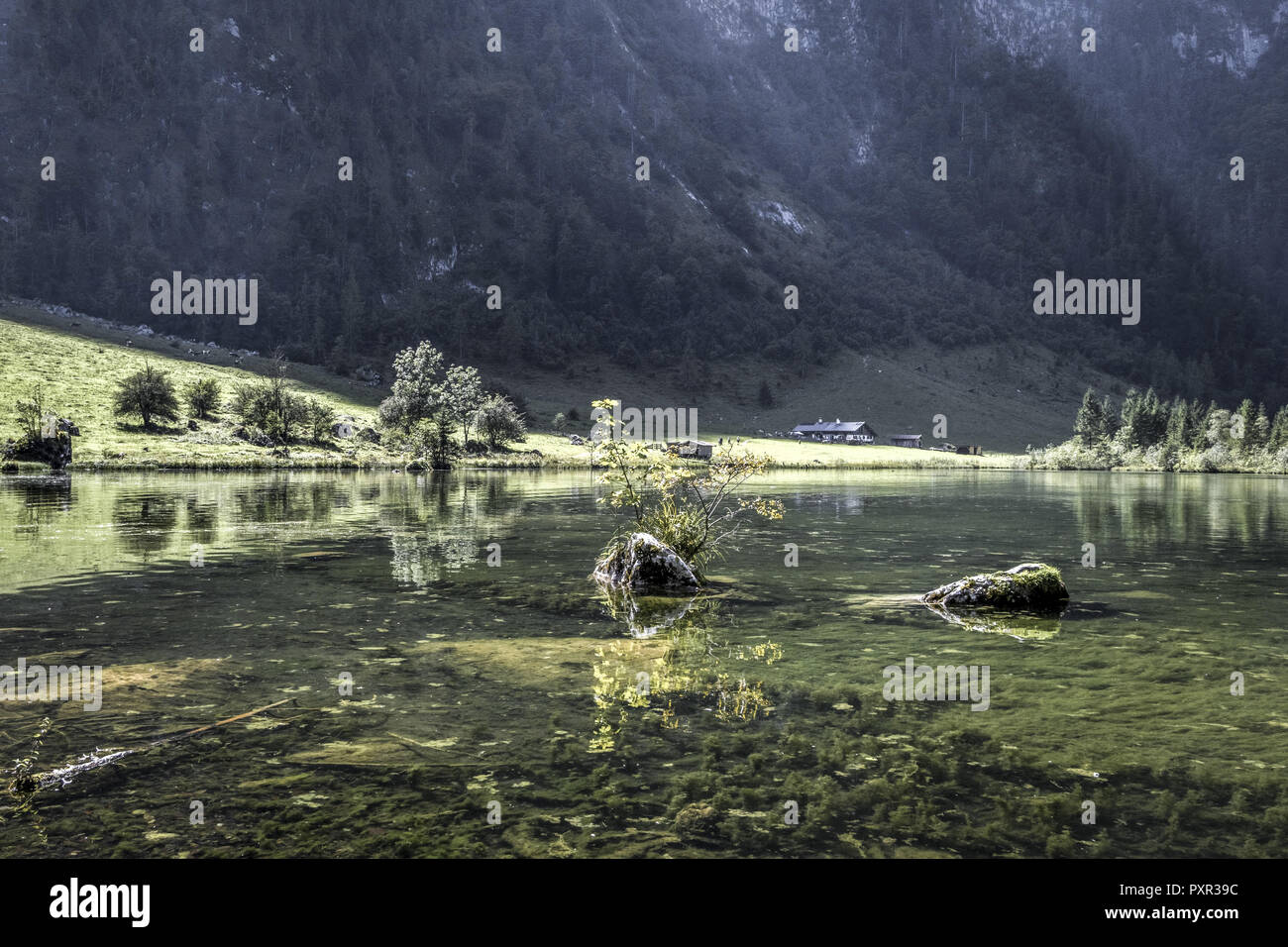 Koenigssee Lake in the Berchtesgaden National Park, Bavaria Stock Photo ...