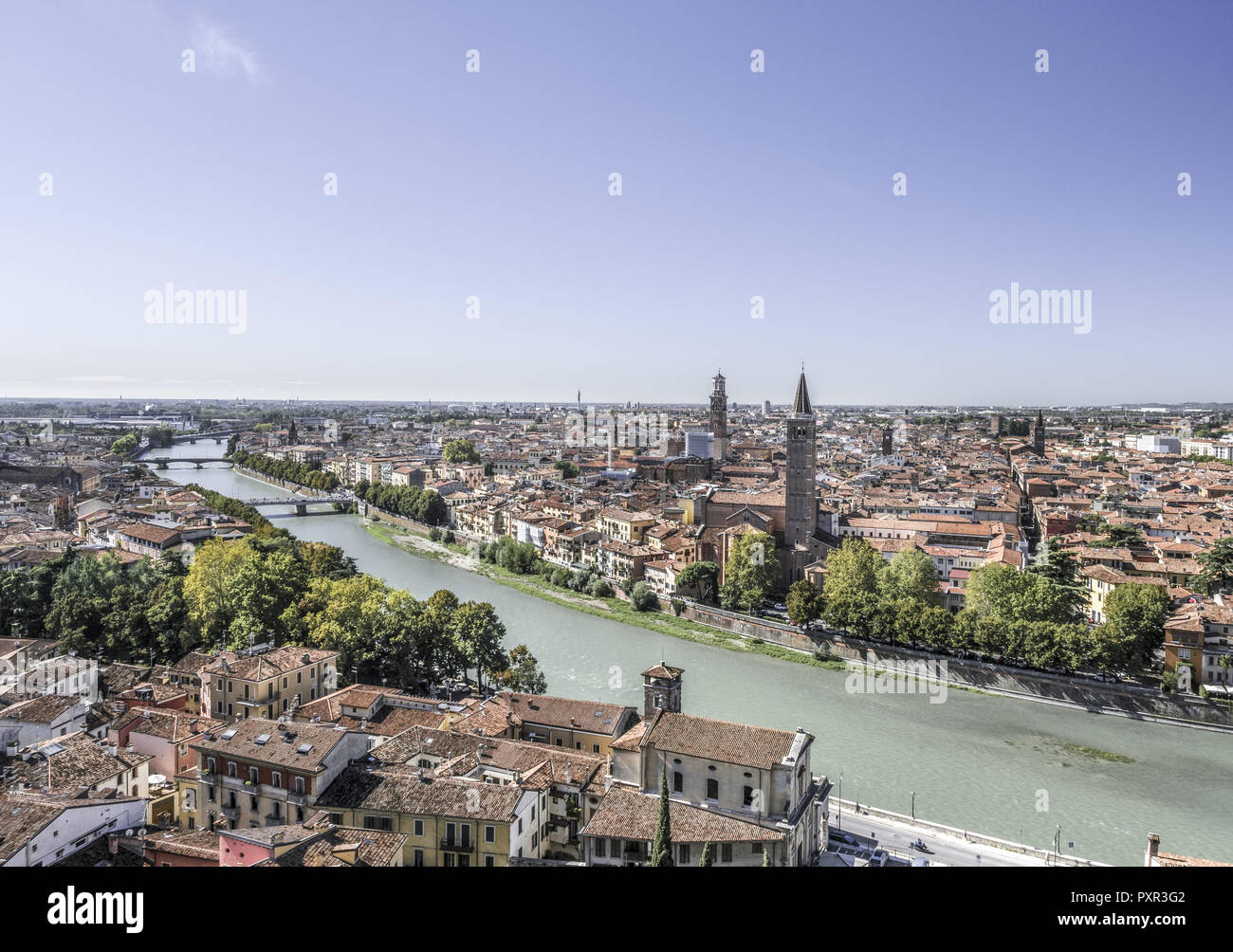 View of Verona and River Adige, Italy Stock Photo - Alamy