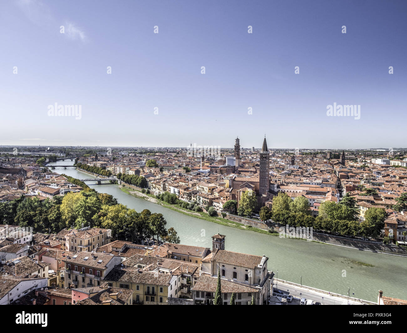 View of Verona and River Adige, Italy Stock Photo - Alamy