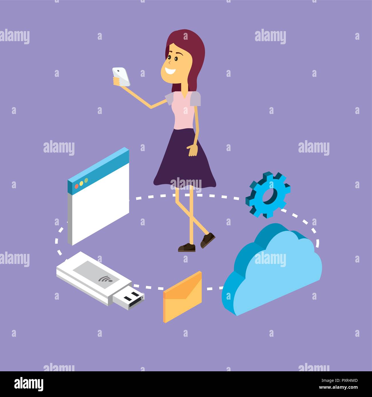 cloud storage cartoon Stock Vector Image & Art - Alamy