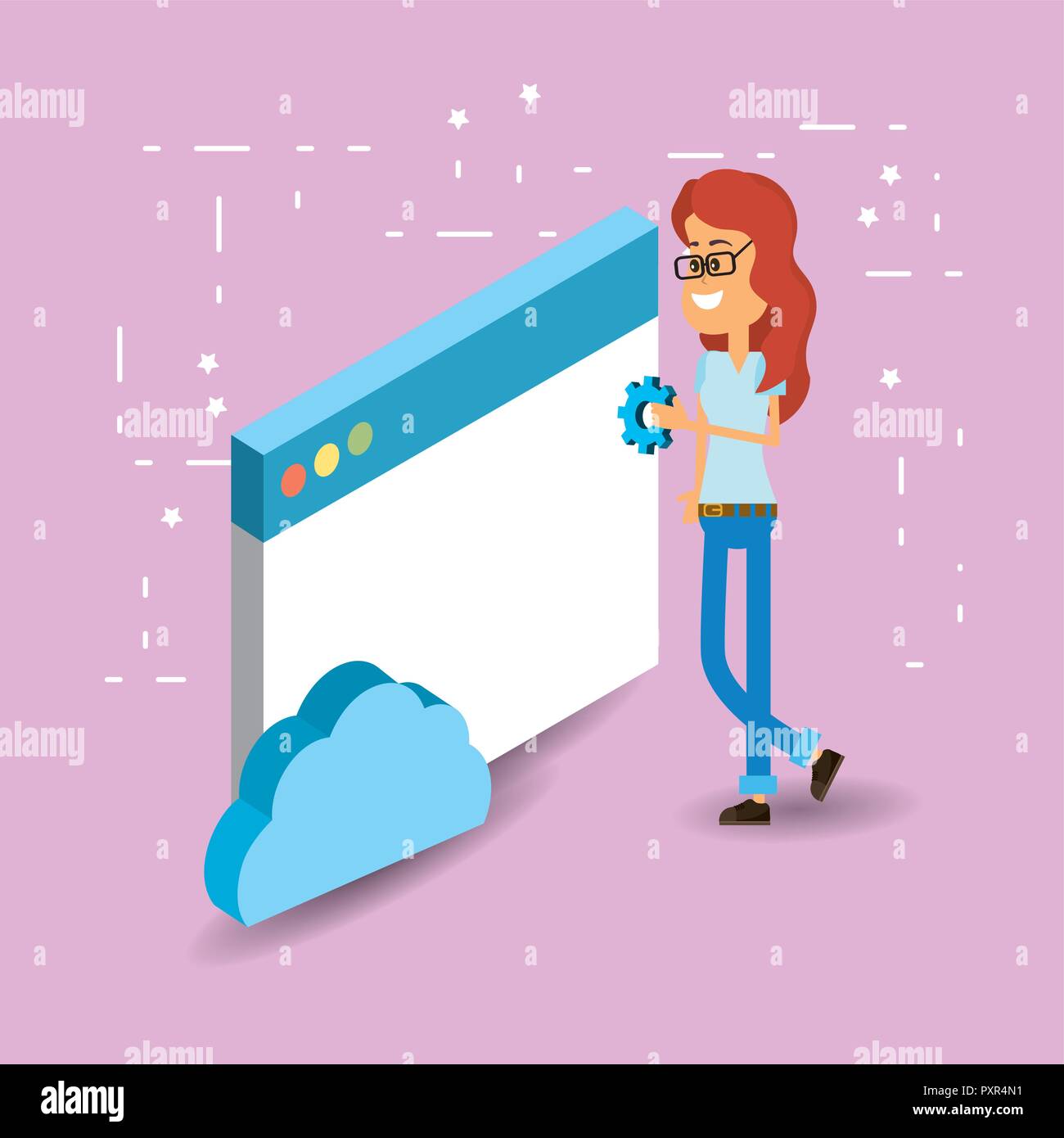 cloud storage cartoon Stock Vector Image & Art - Alamy