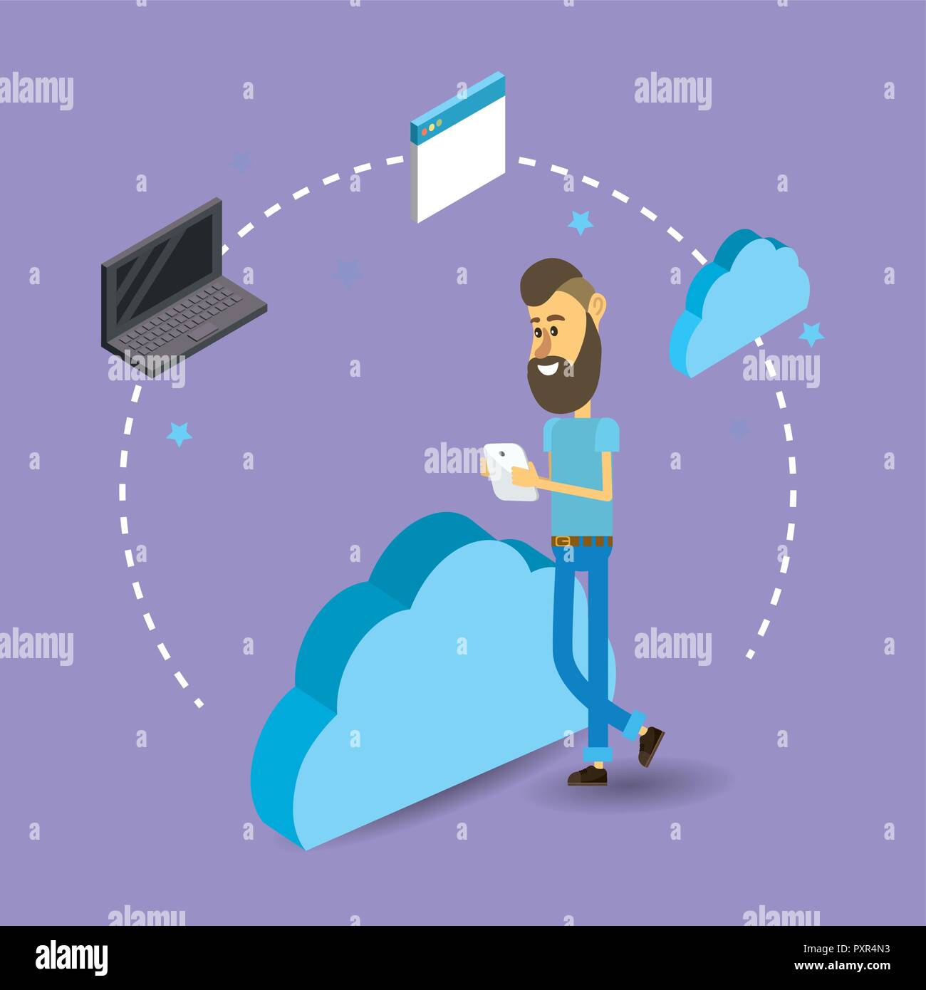 cloud storage cartoon Stock Vector Image & Art - Alamy