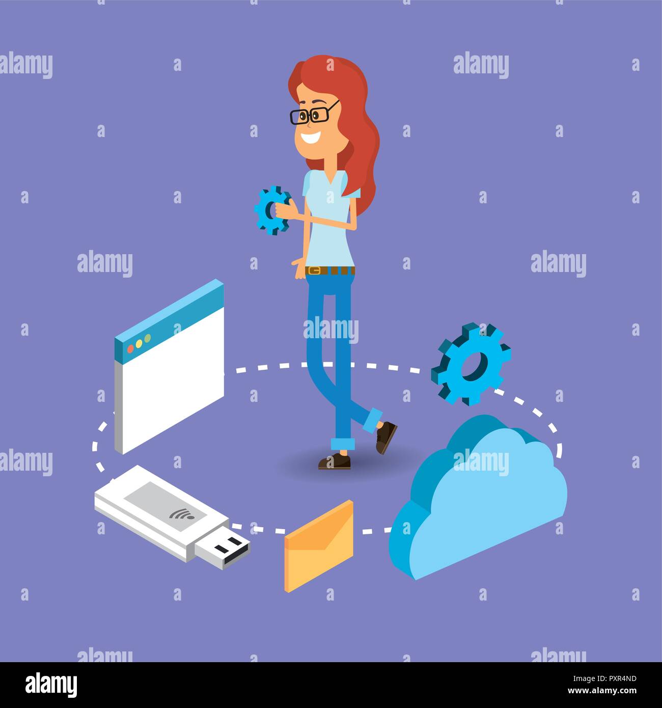 cloud storage cartoon Stock Vector Image & Art - Alamy