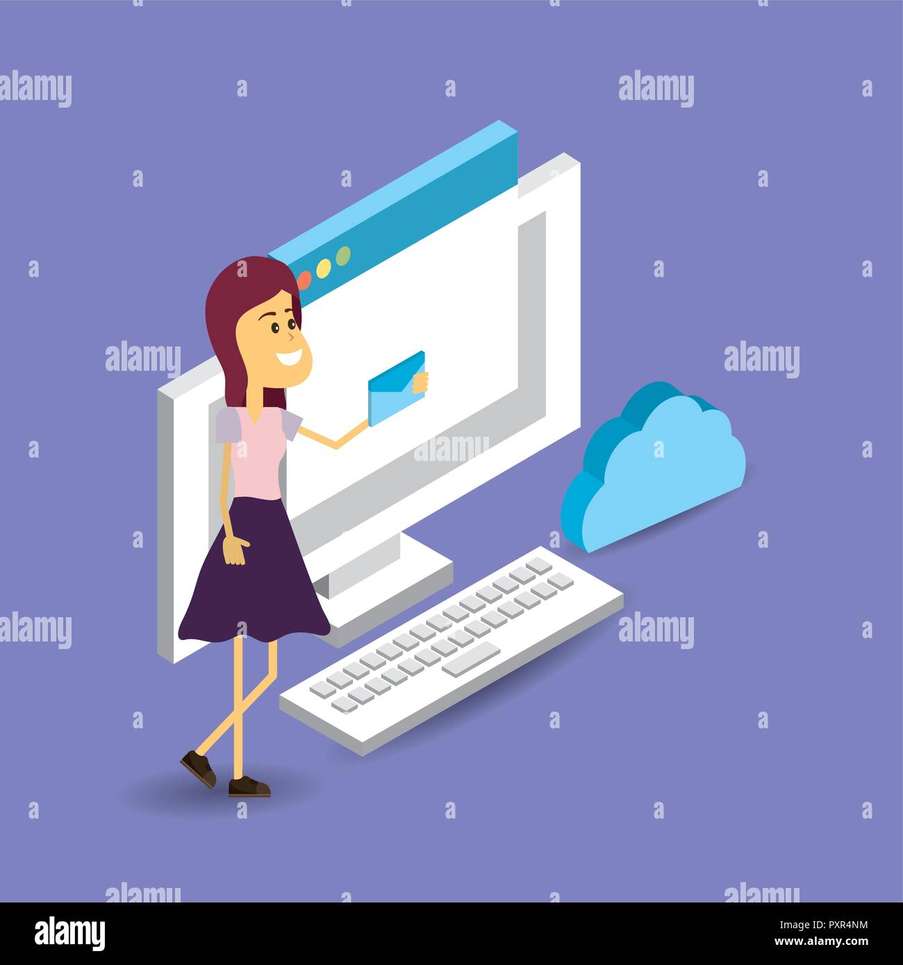 cloud storage cartoon Stock Vector Image & Art - Alamy