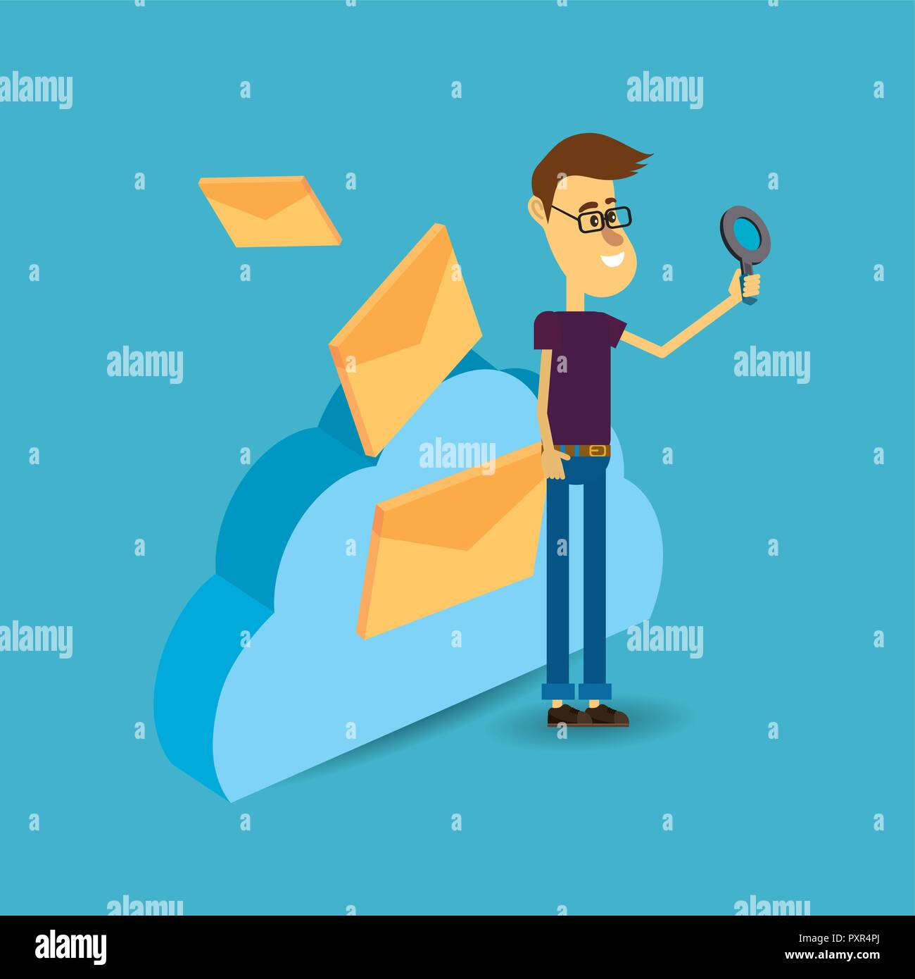 cloud storage cartoon Stock Vector Image & Art - Alamy