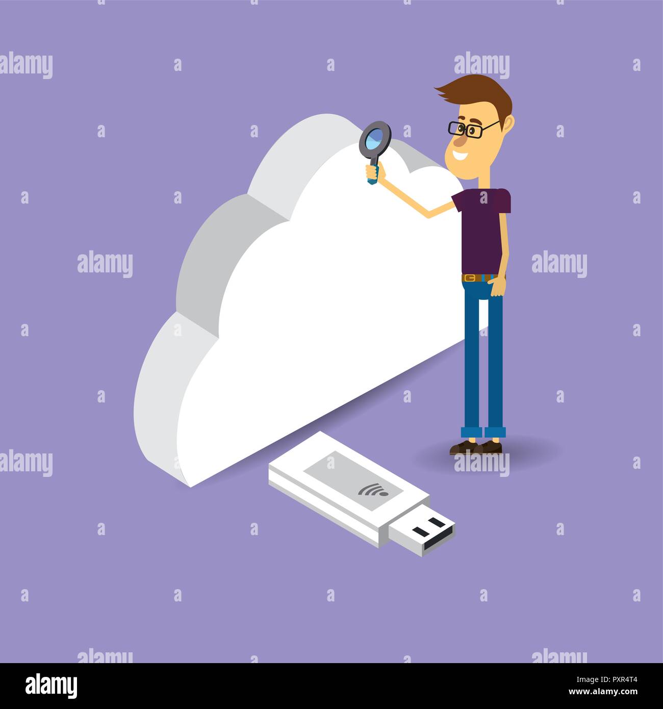 cloud storage cartoon Stock Vector Image & Art - Alamy