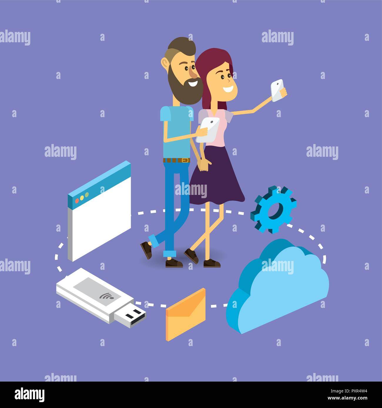 cloud storage cartoon Stock Vector Image & Art - Alamy