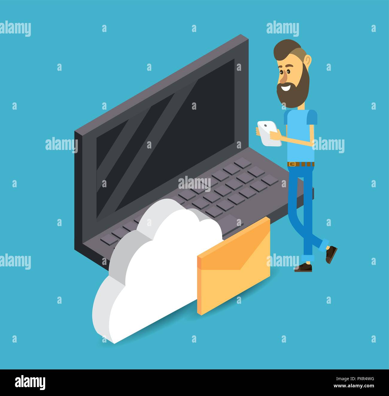 cloud storage cartoon Stock Vector Image & Art - Alamy