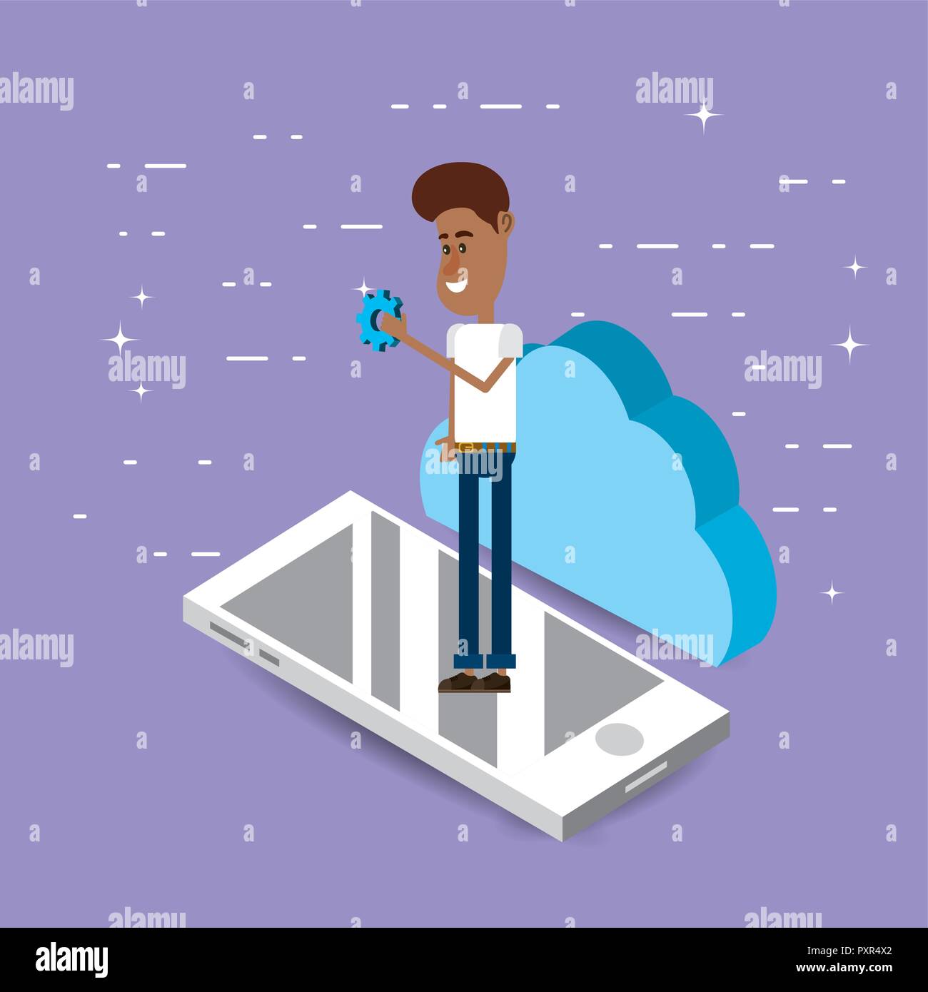 cloud storage cartoon Stock Vector Image & Art - Alamy