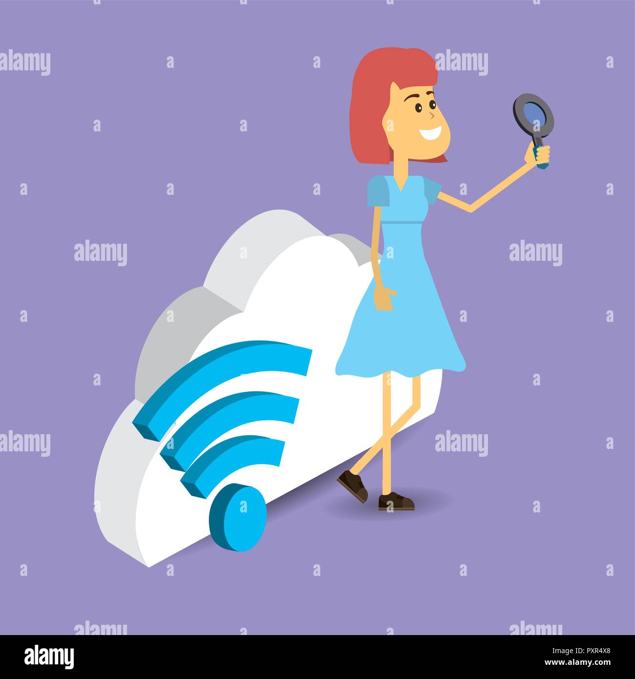 cloud storage cartoon Stock Vector Image & Art - Alamy