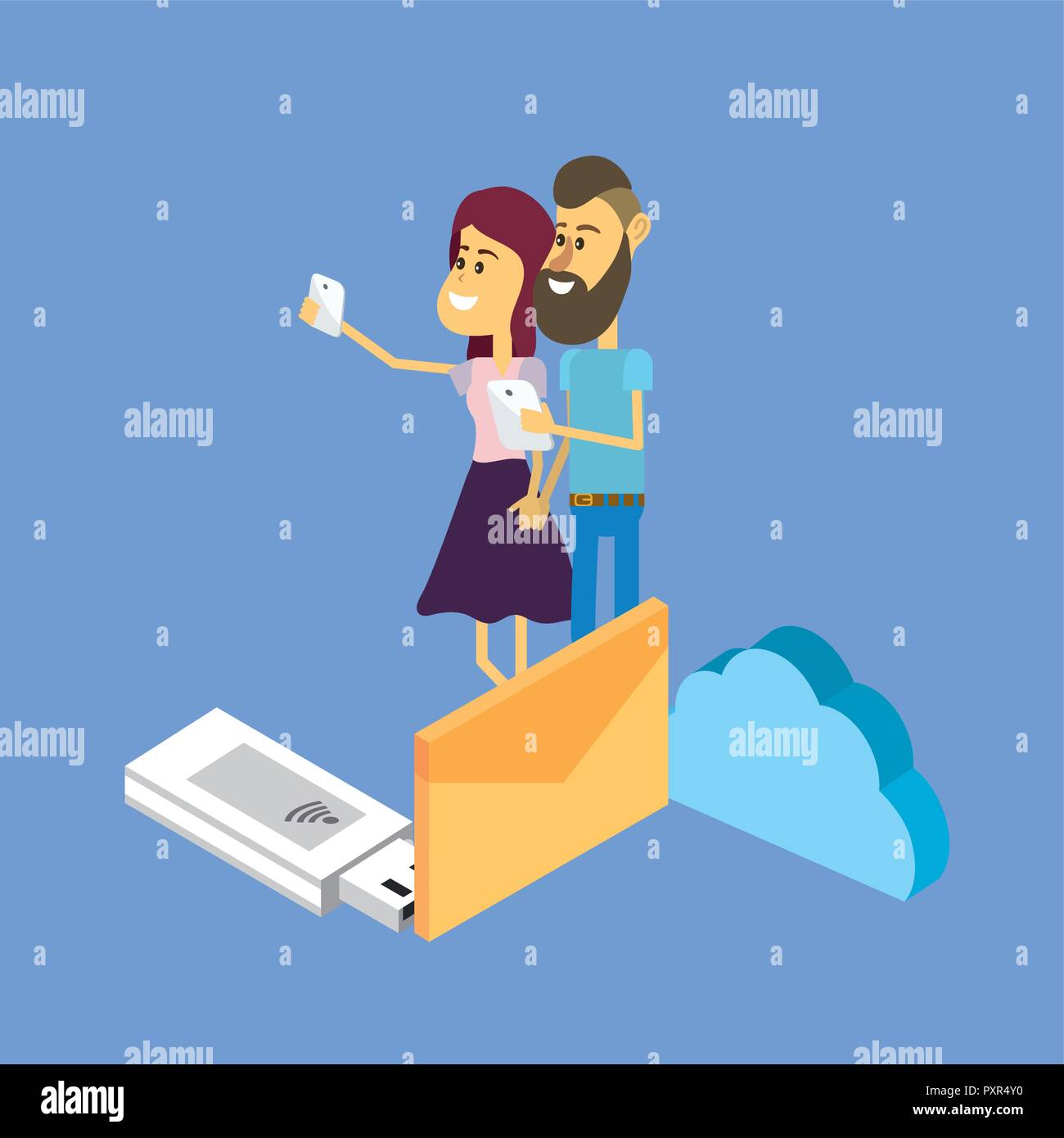 cloud storage cartoon Stock Vector Image & Art - Alamy
