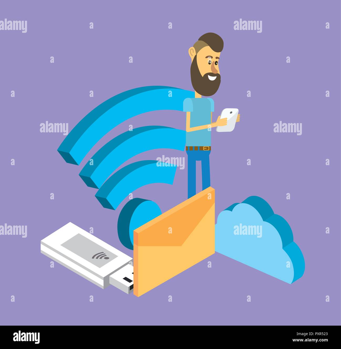 cloud storage cartoon Stock Vector Image & Art - Alamy