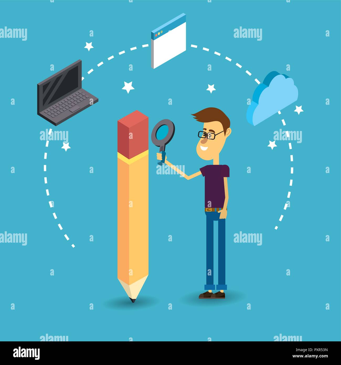 search engine cartoon Stock Vector Image & Art - Alamy