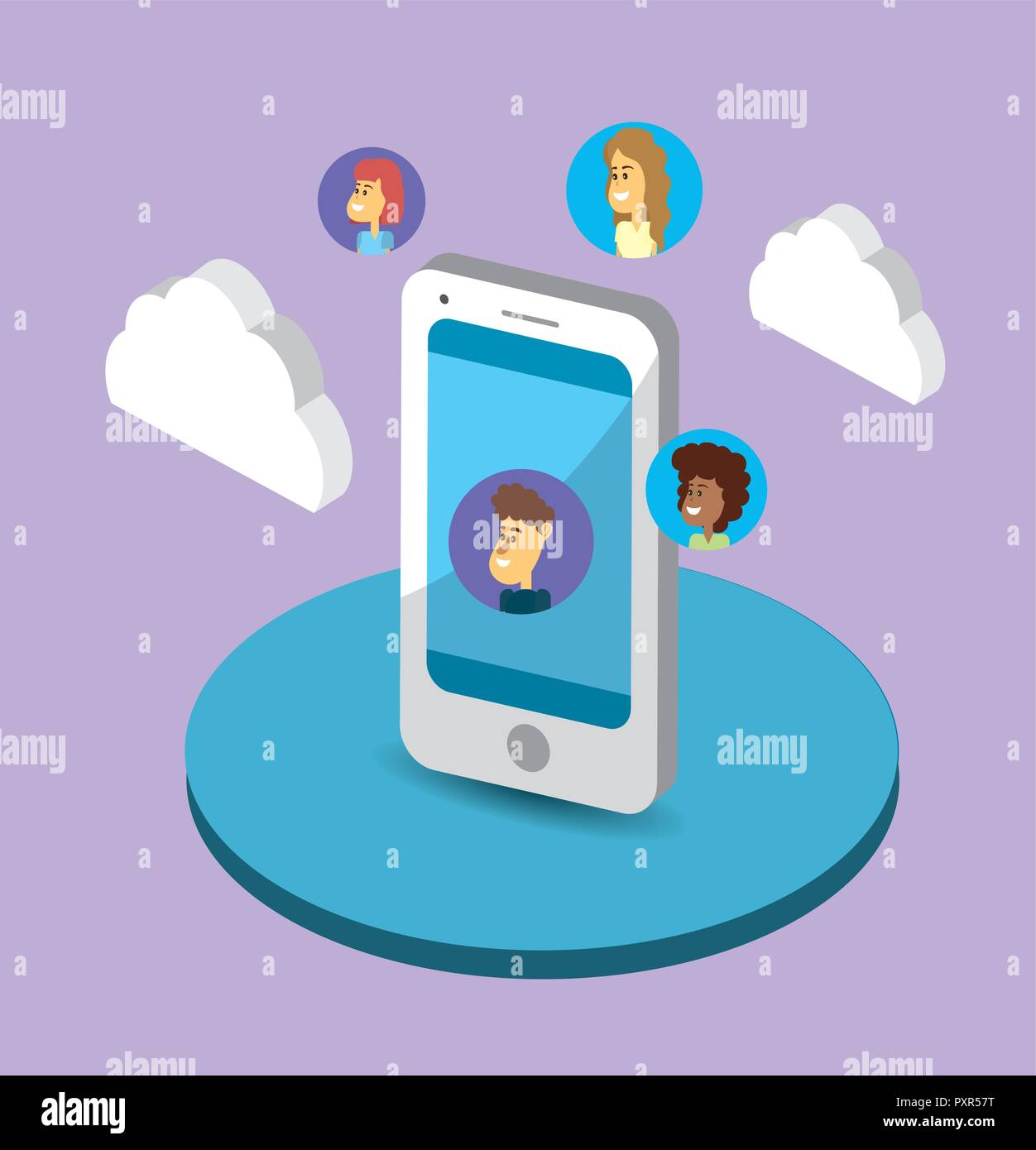 cloud network cartoon Stock Vector Image & Art - Alamy