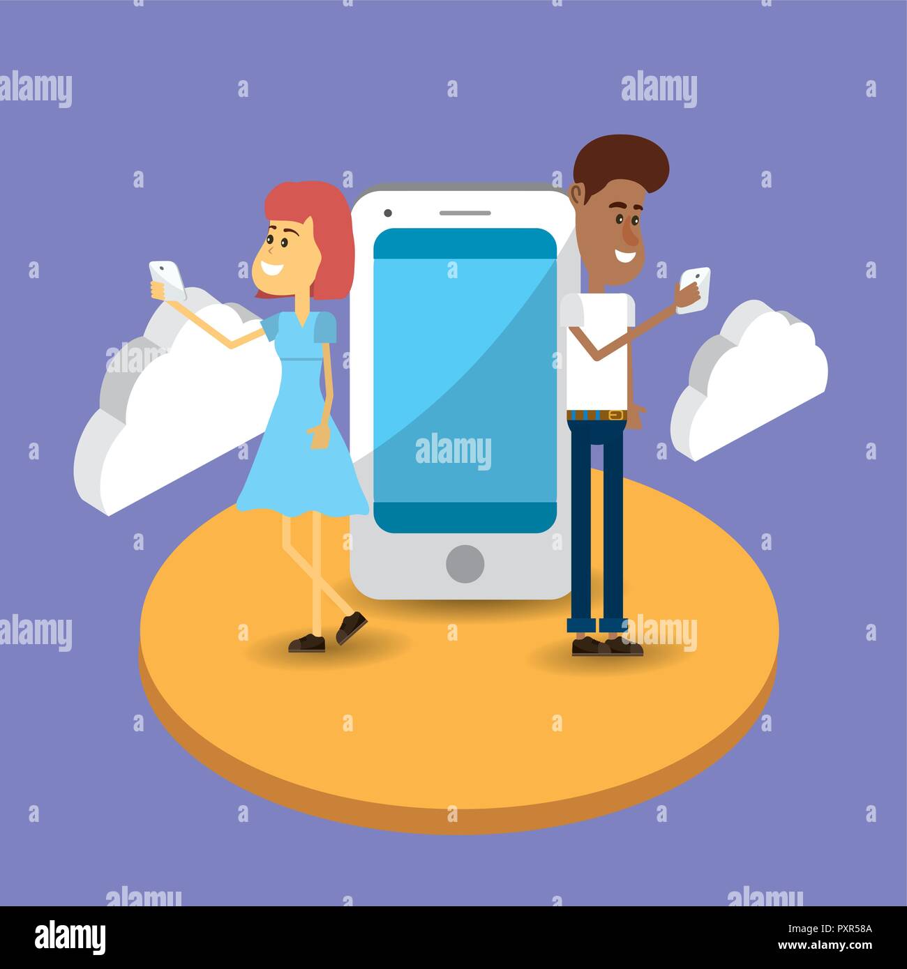 cloud network cartoon Stock Vector Image & Art - Alamy