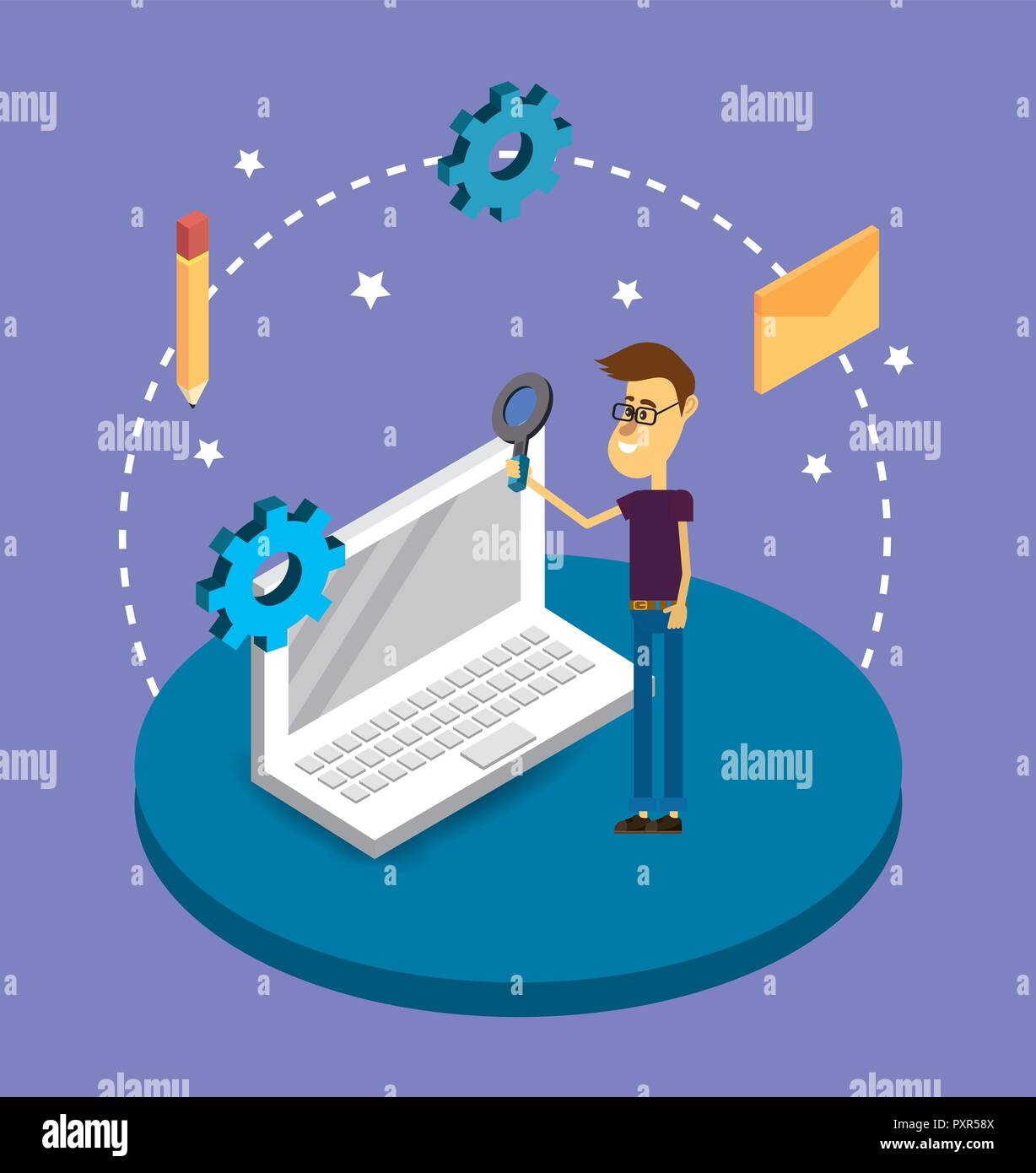 search engine cartoon Stock Vector Image & Art - Alamy