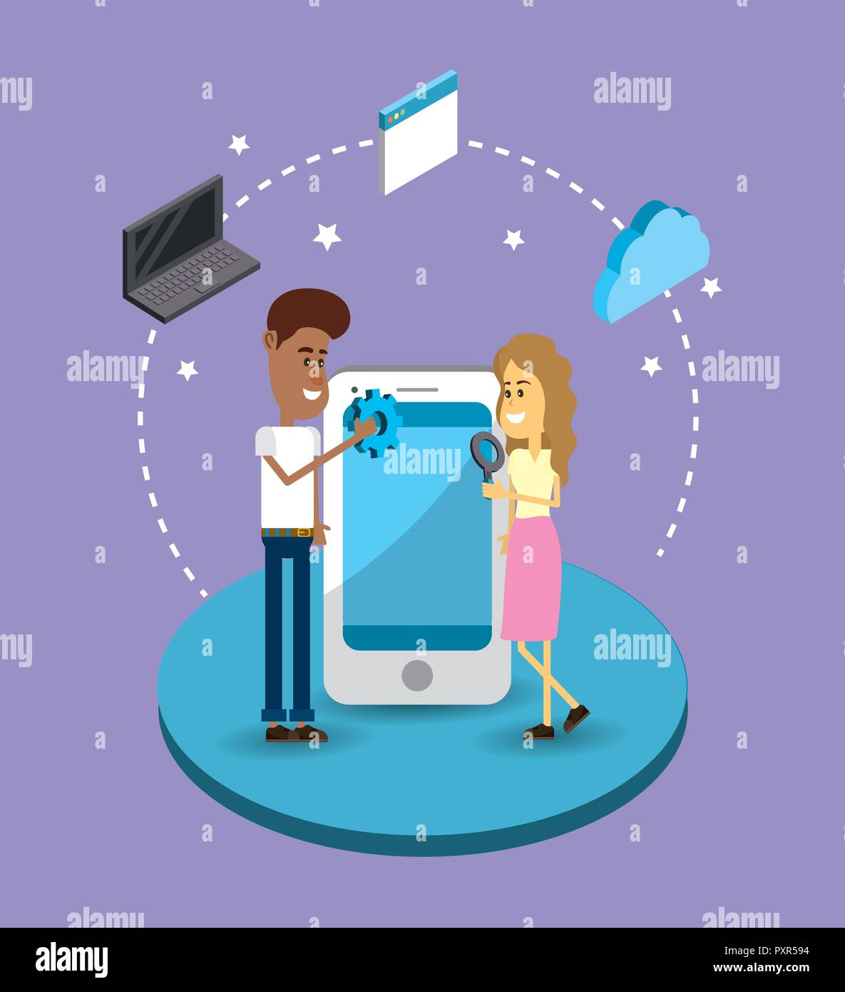 cloud network cartoon Stock Vector Image & Art - Alamy