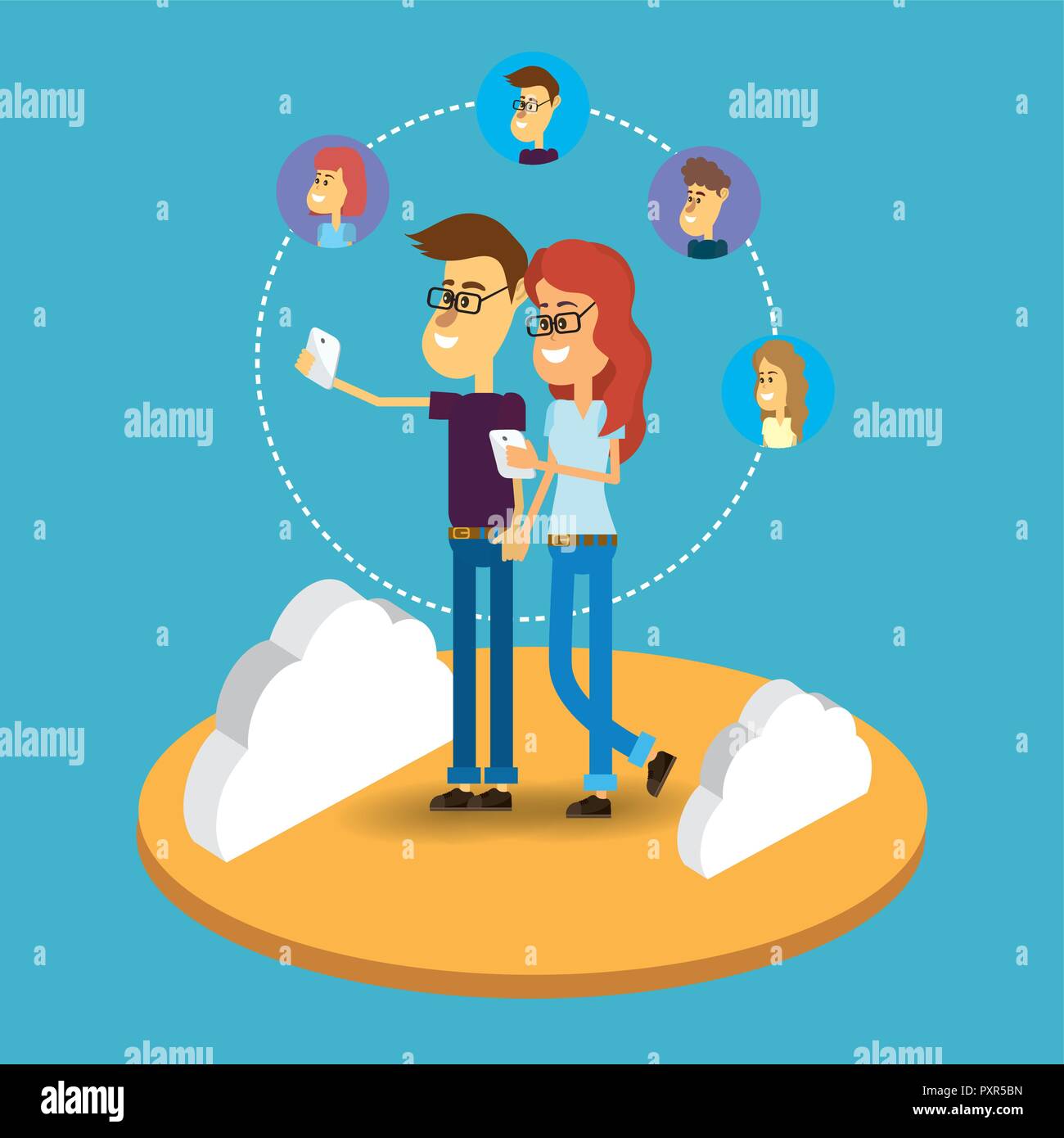 cloud network cartoon Stock Vector Image & Art - Alamy