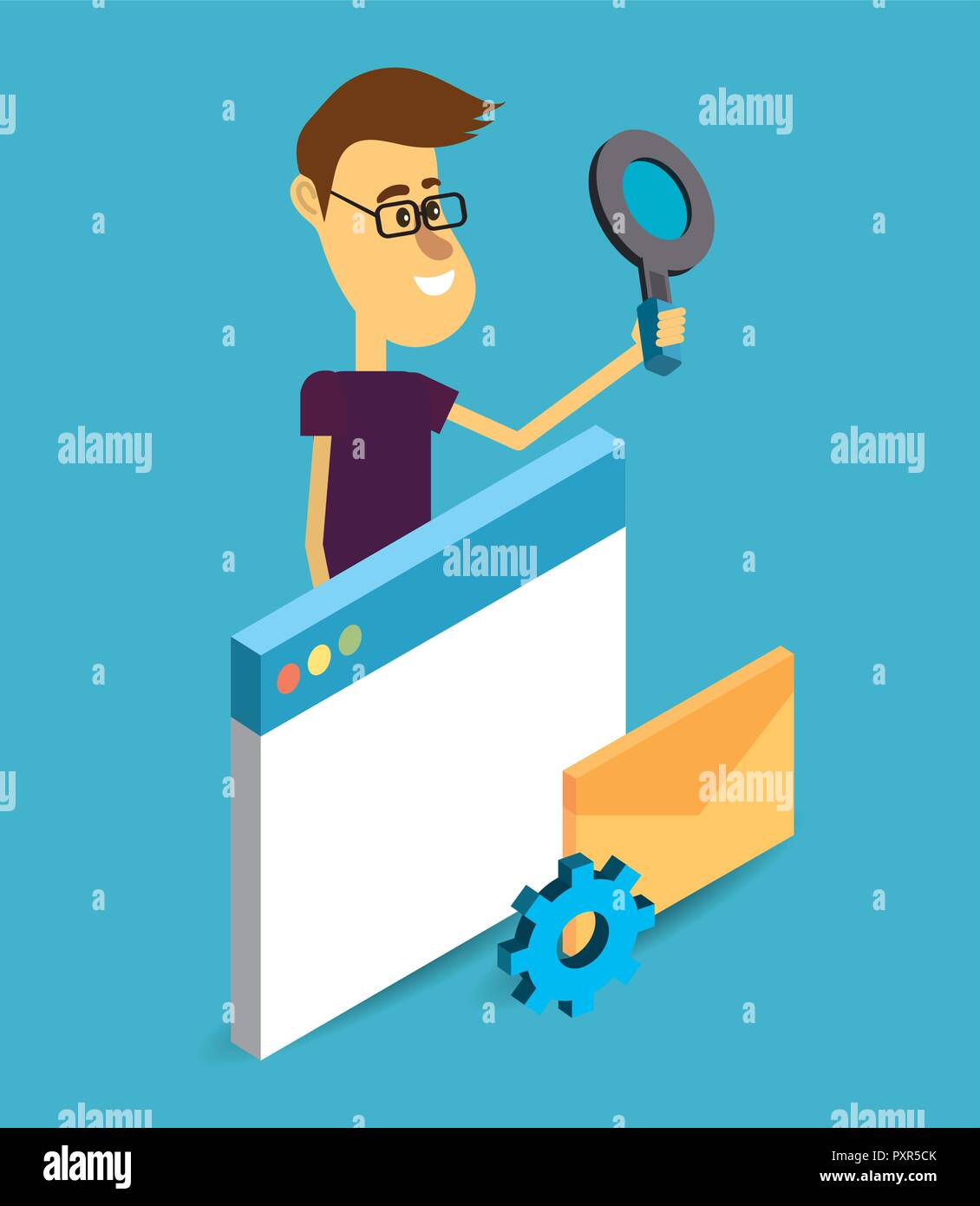 search engine cartoon Stock Vector Image & Art - Alamy